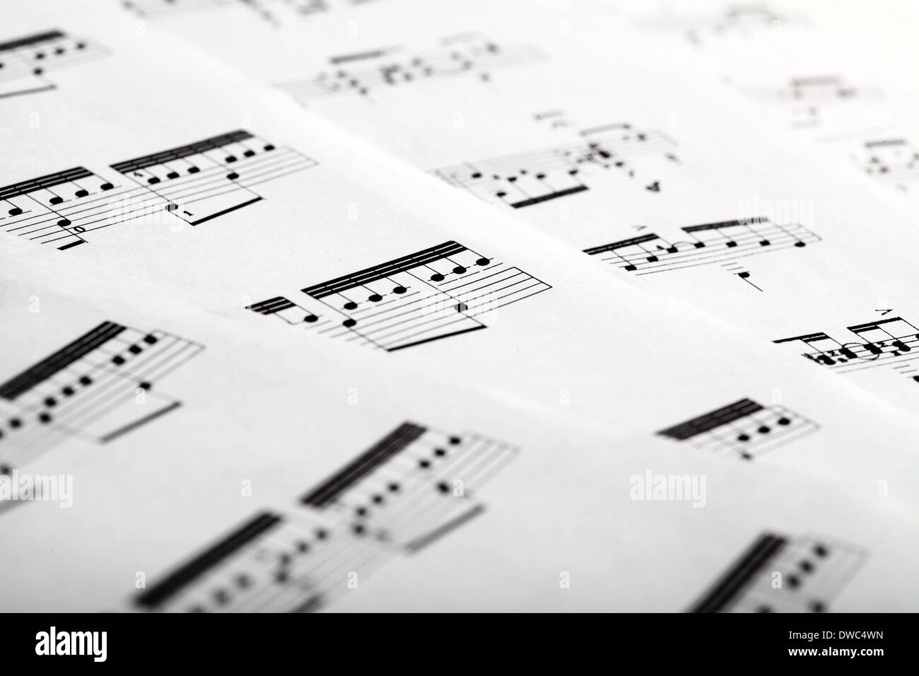 Detail of some musical notes on a music sheet Stock Photo - Alamy