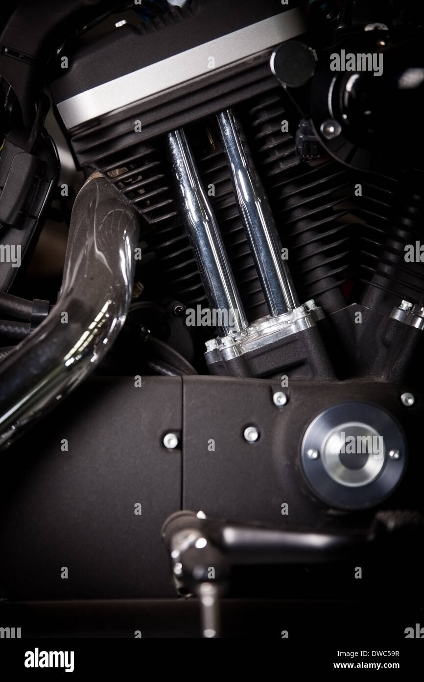 Close-up shot with the engine of a motorcycle Stock Photo - Alamy