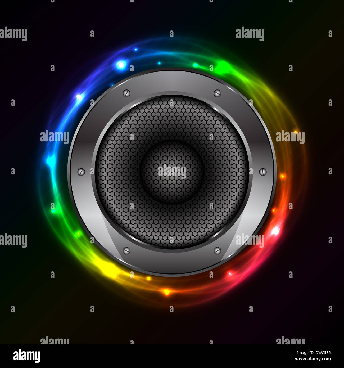 colorful background with Sound Speaker Stock Photo - Alamy