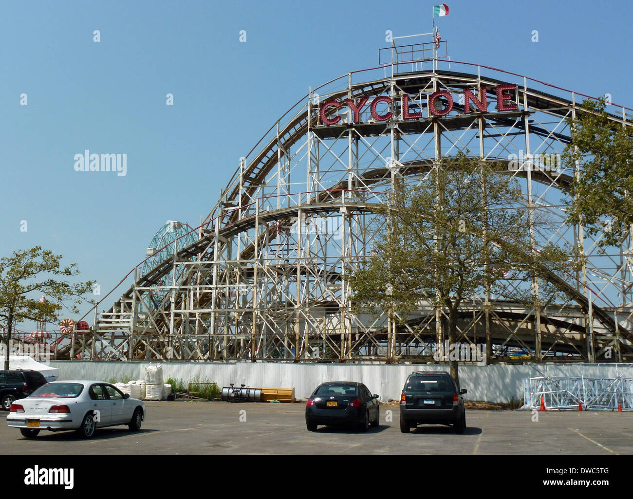 The wooden roller coast Cyclone in Astroland in Brooklyn, New York City ...