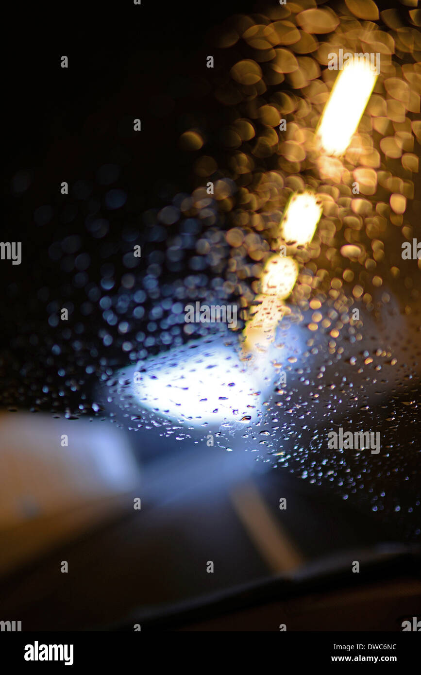 Rain drops in car window Stock Photo - Alamy