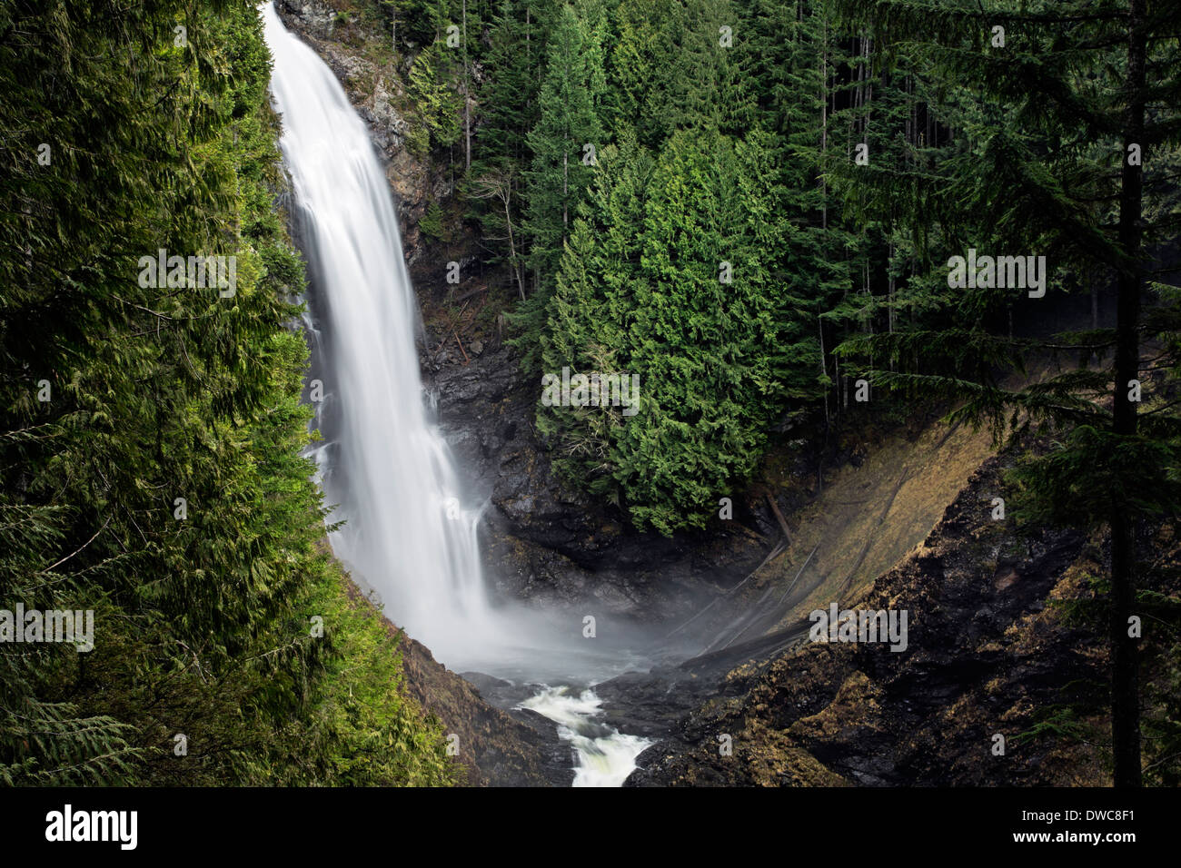 WASHINGTON - Middle Wallace Falls in Wallace Falls State Park near Gold ...