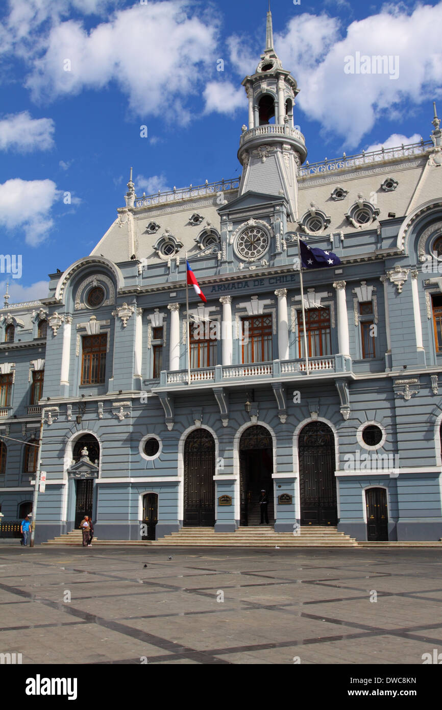 Monument of the Armada de Chile, near the port of Valparaiso, a UNESCO ...