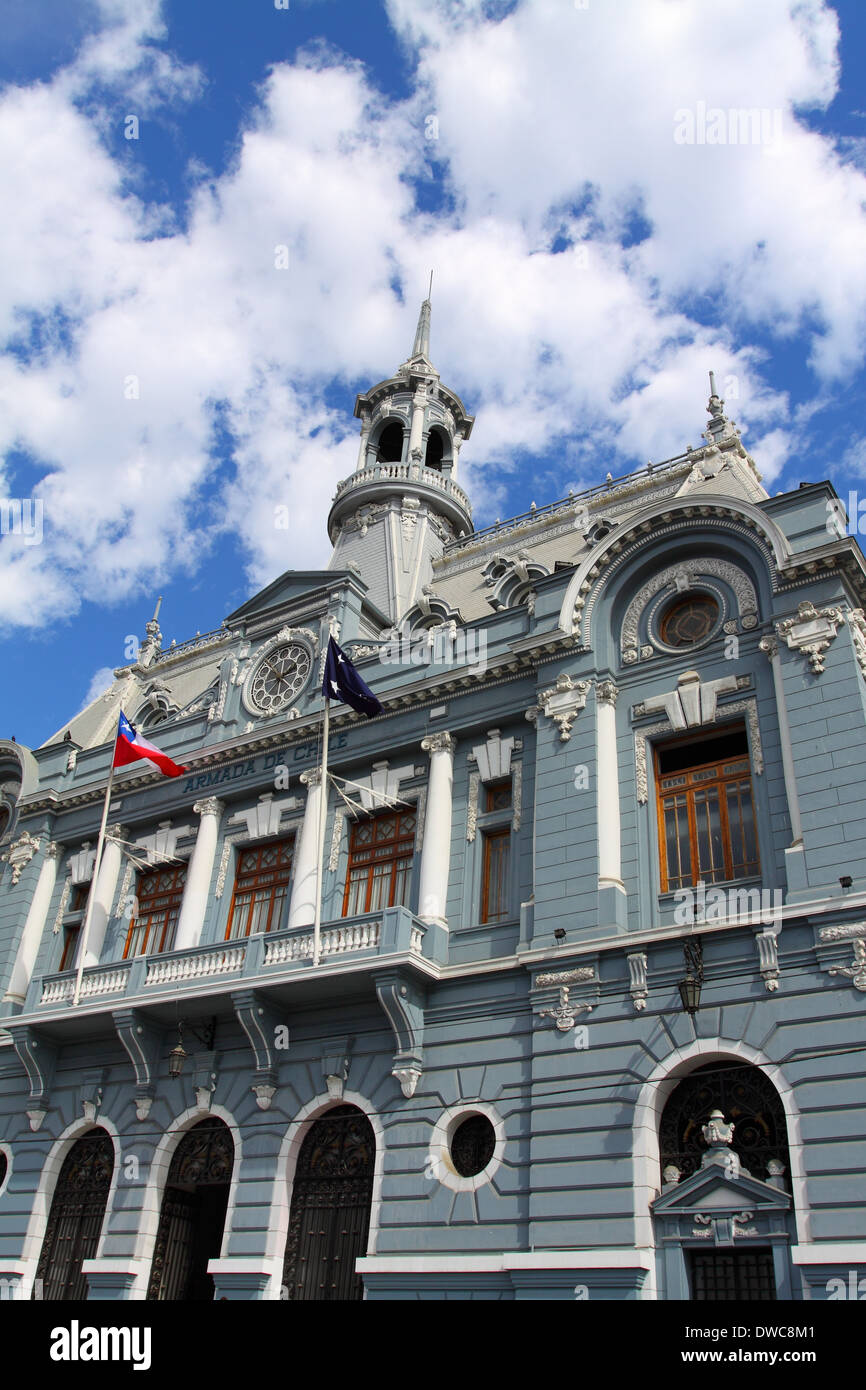 Monument of the Armada de Chile, near the port of Valparaiso, a UNESCO ...