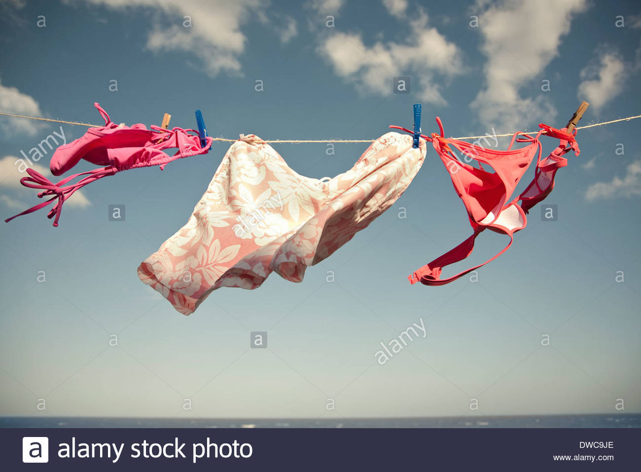 Washing Line And Bikini Stock Photos & Washing Line And Bikini Stock ...