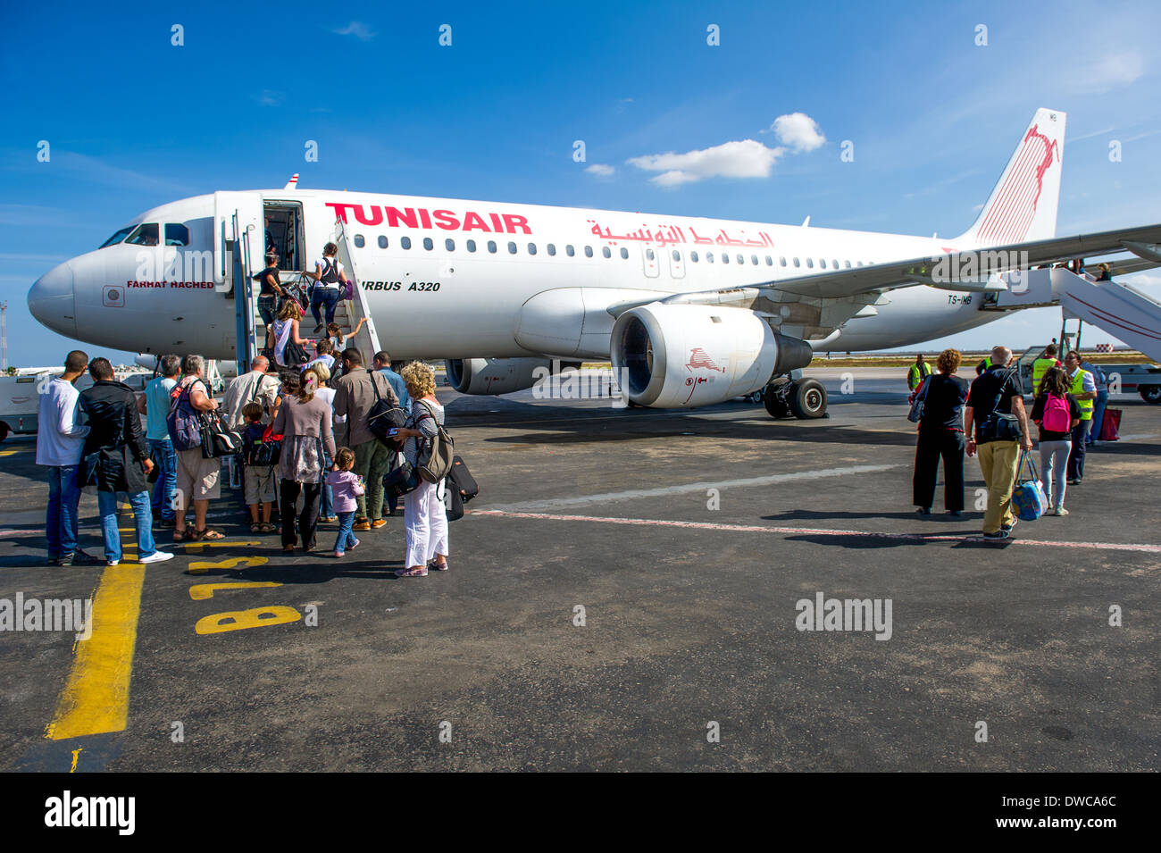 North Africa, Tunisia, Cape Bon. Tunis. Tourists departing Stock Photo ...