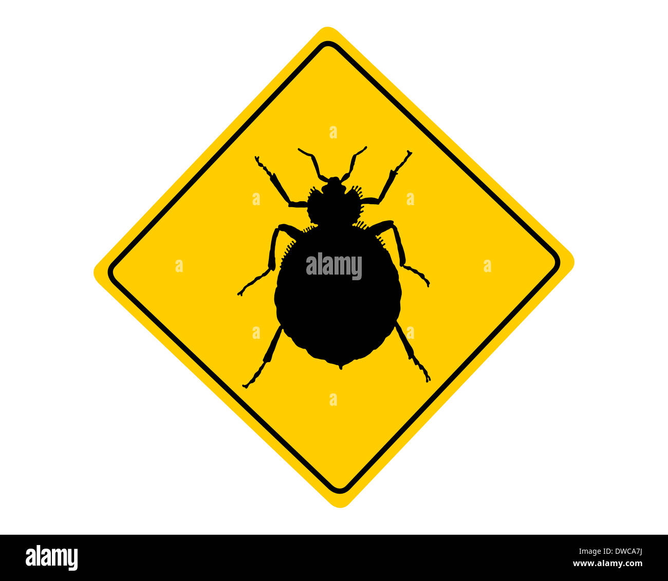 Bed bug warning sign Stock Photo - Alamy