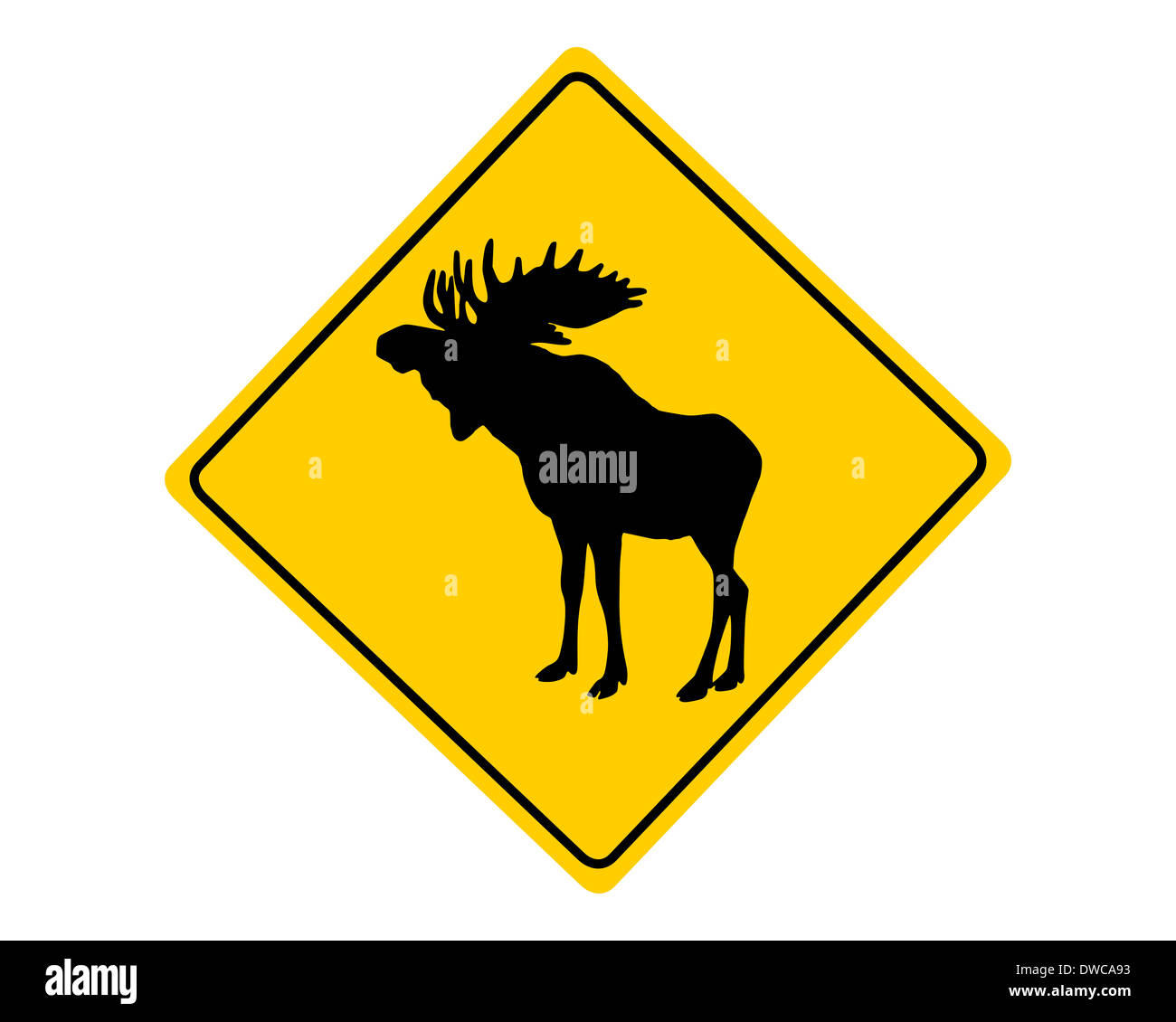 Moose warning sign Stock Photo - Alamy