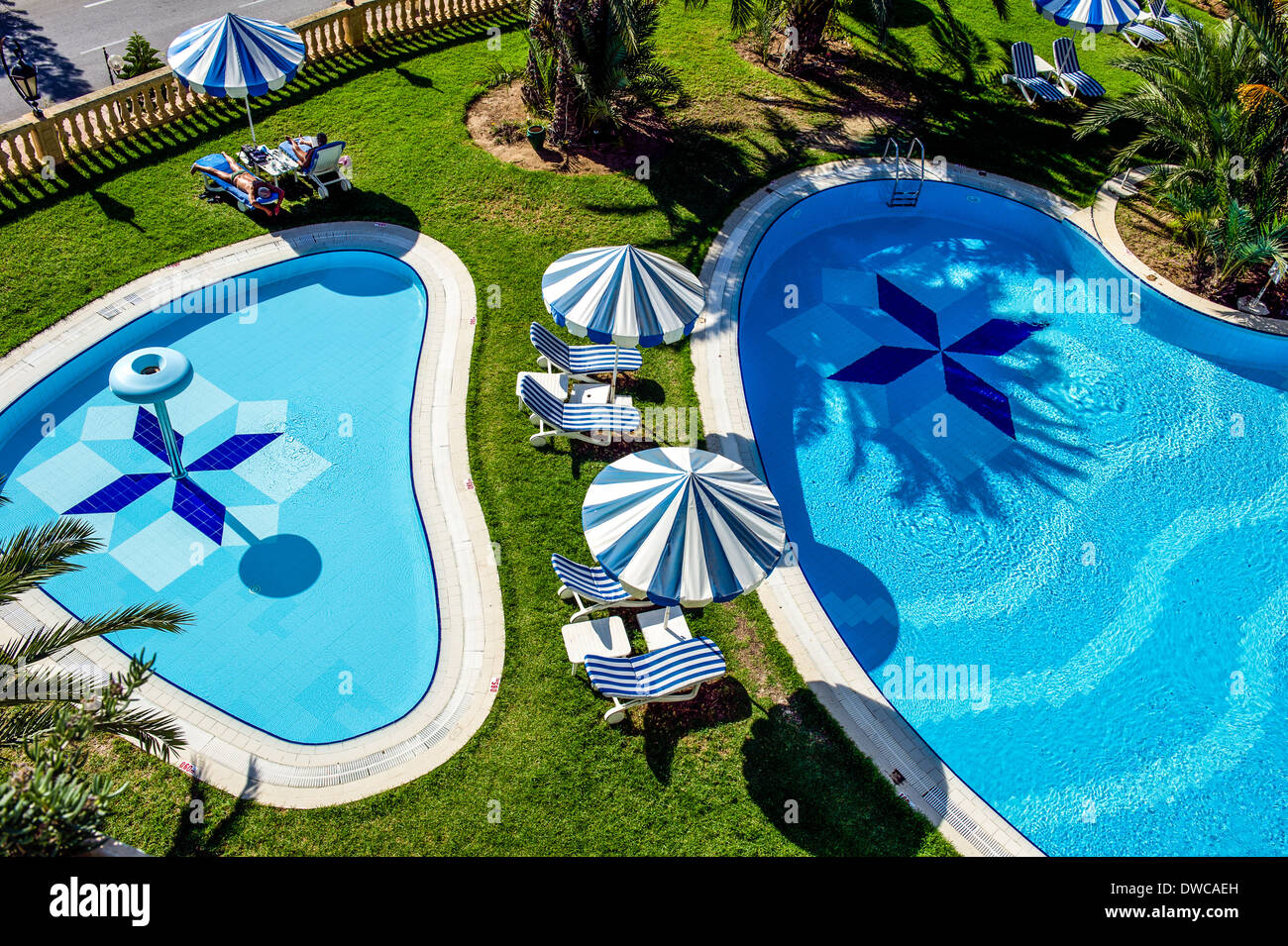North Africa, Tunisia, Cape Bon, Hammamet. Pool of a luxury hotel Stock ...