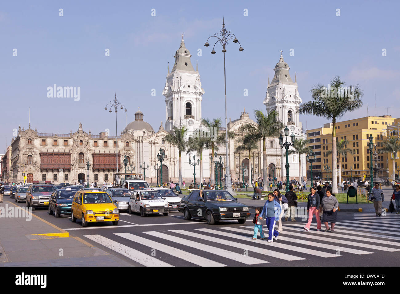 Cathedral at Plaza de Armas, Lima, Peru, South America Stock Photo - Alamy