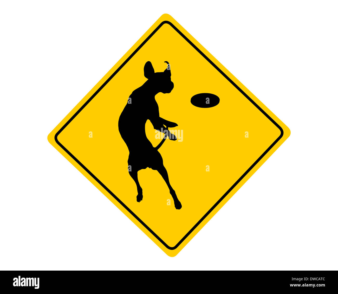 Dog agility warning sign Stock Photo - Alamy