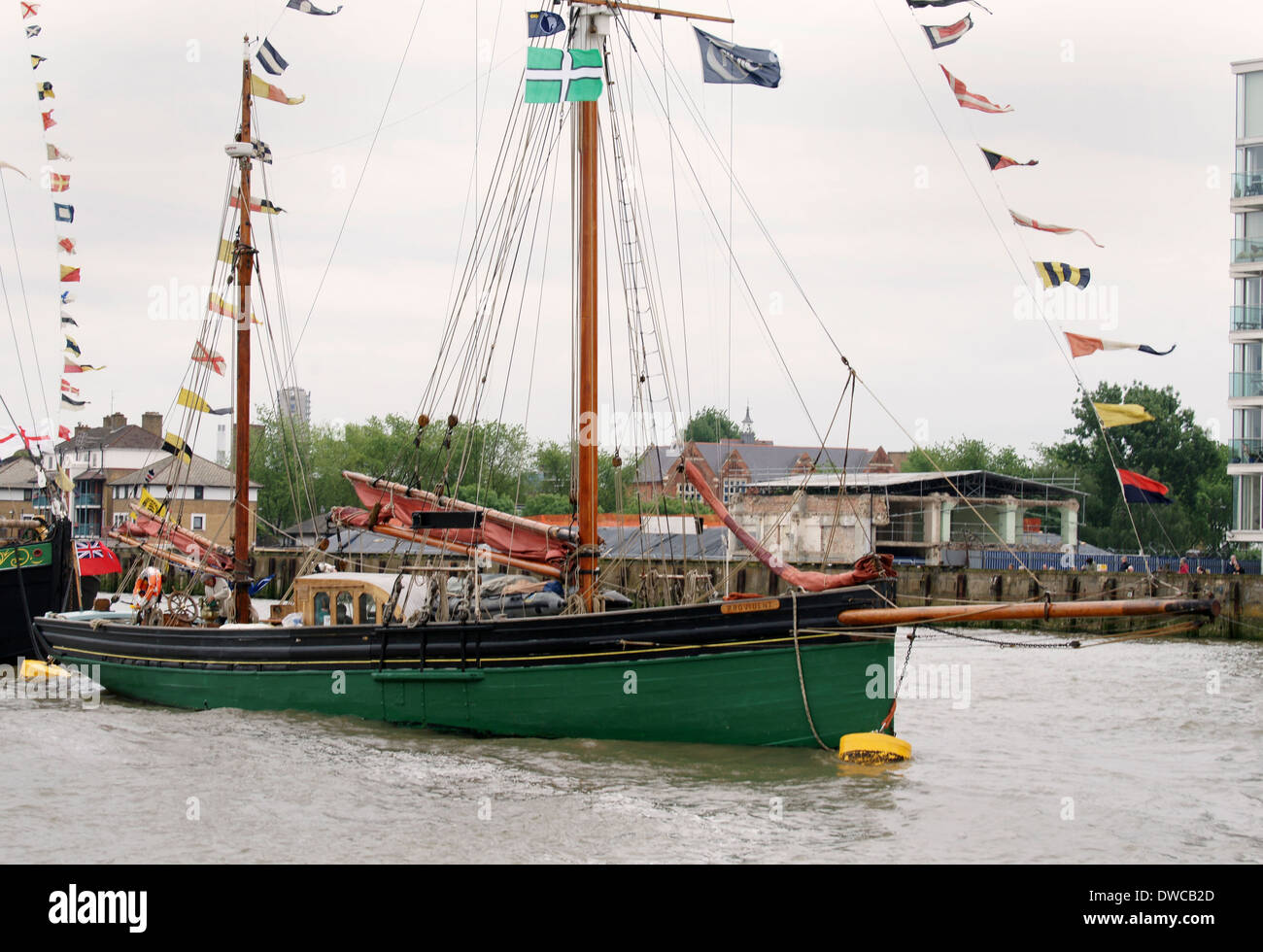 1924 sailing trawler Ketch PROVIDENT mule class Brixham trawler moored ...