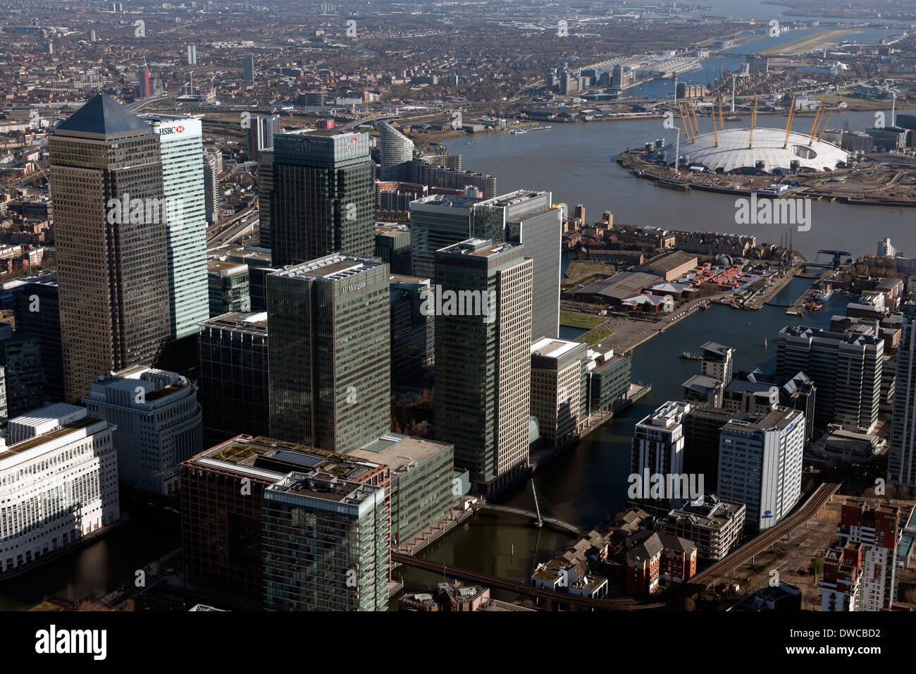 Aerial views canary wharf london hi-res stock photography and images ...