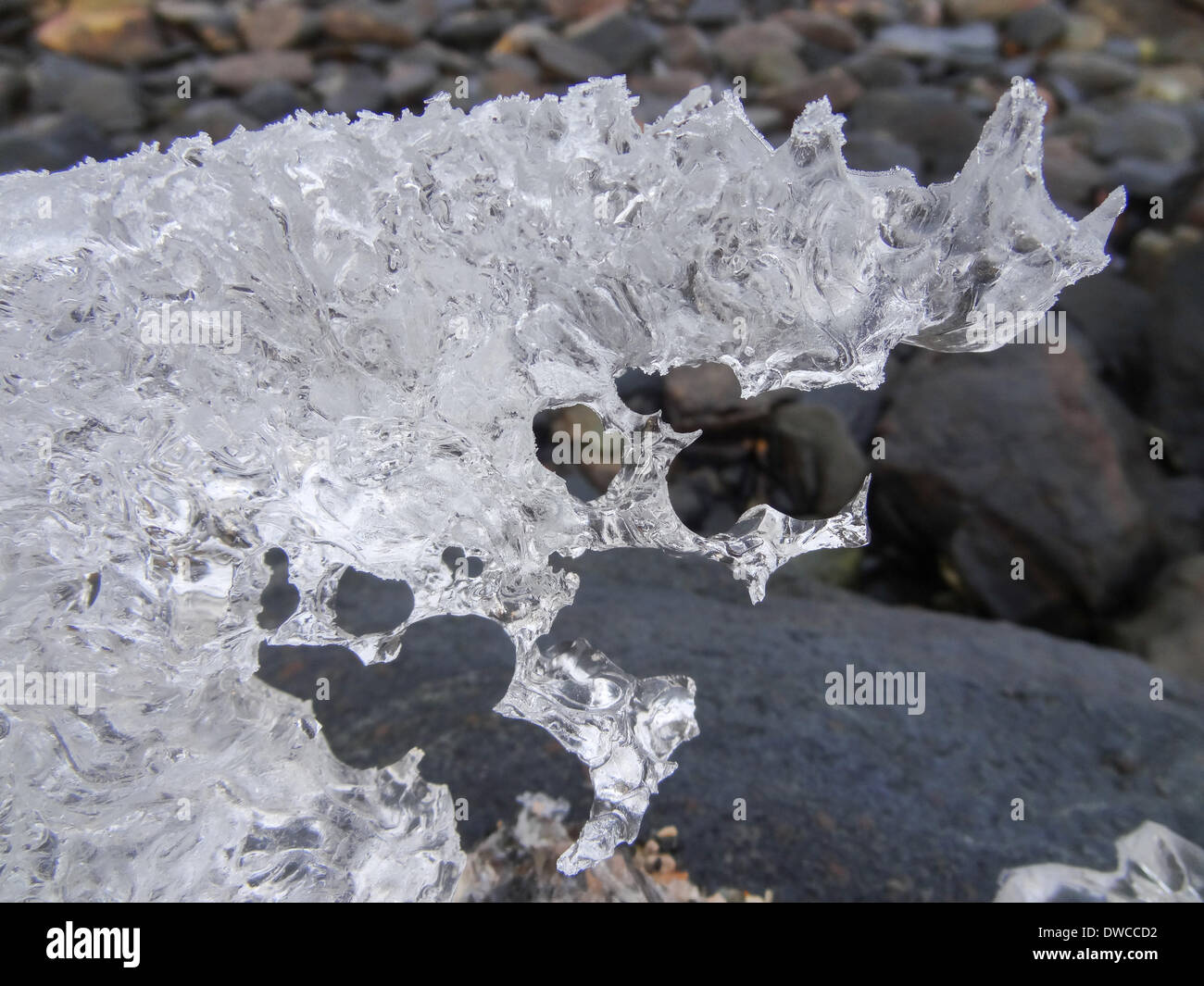 Bizarre Ice On The Beach Stock Photo - Alamy
