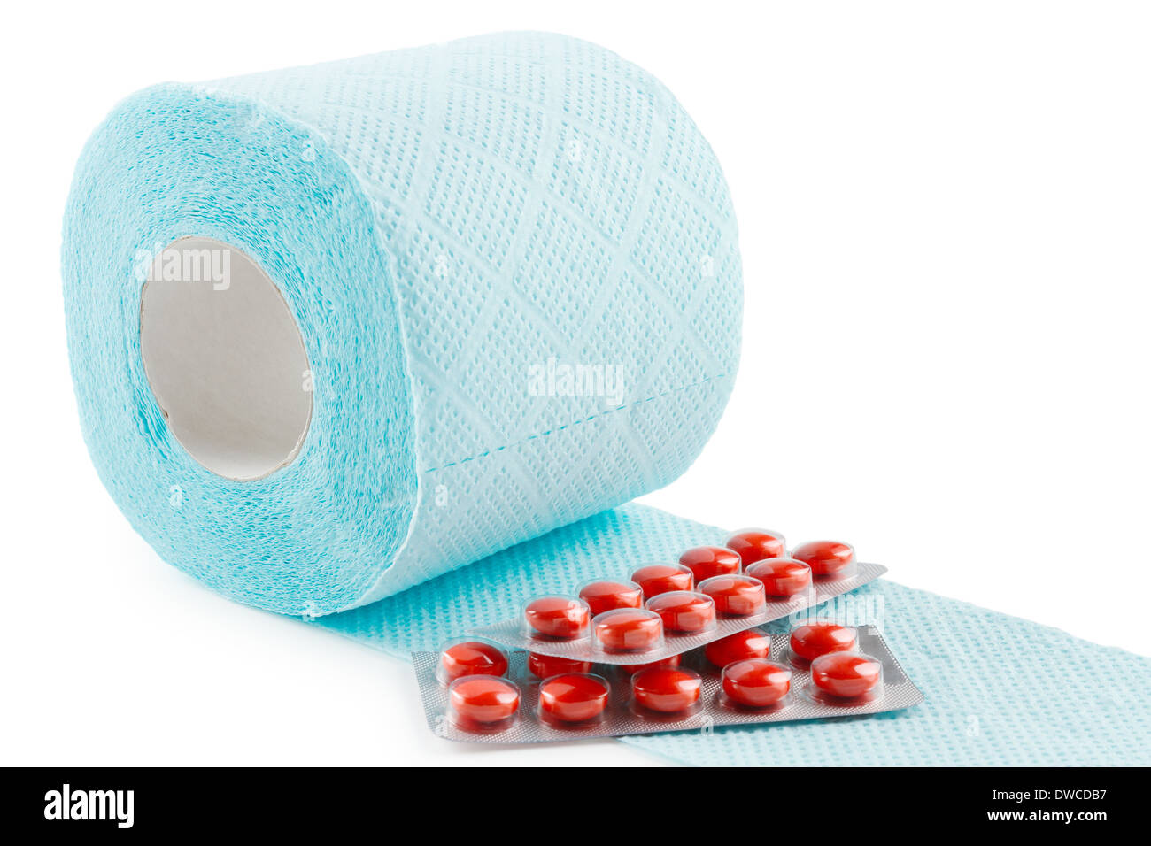 toilet paper and pills Stock Photo - Alamy