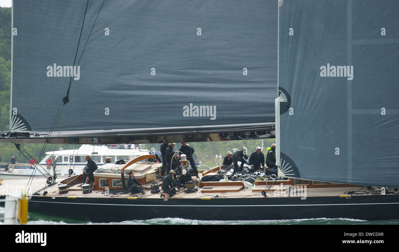 H1 J-class classic yacht Lionheart powering away from the turn during ...