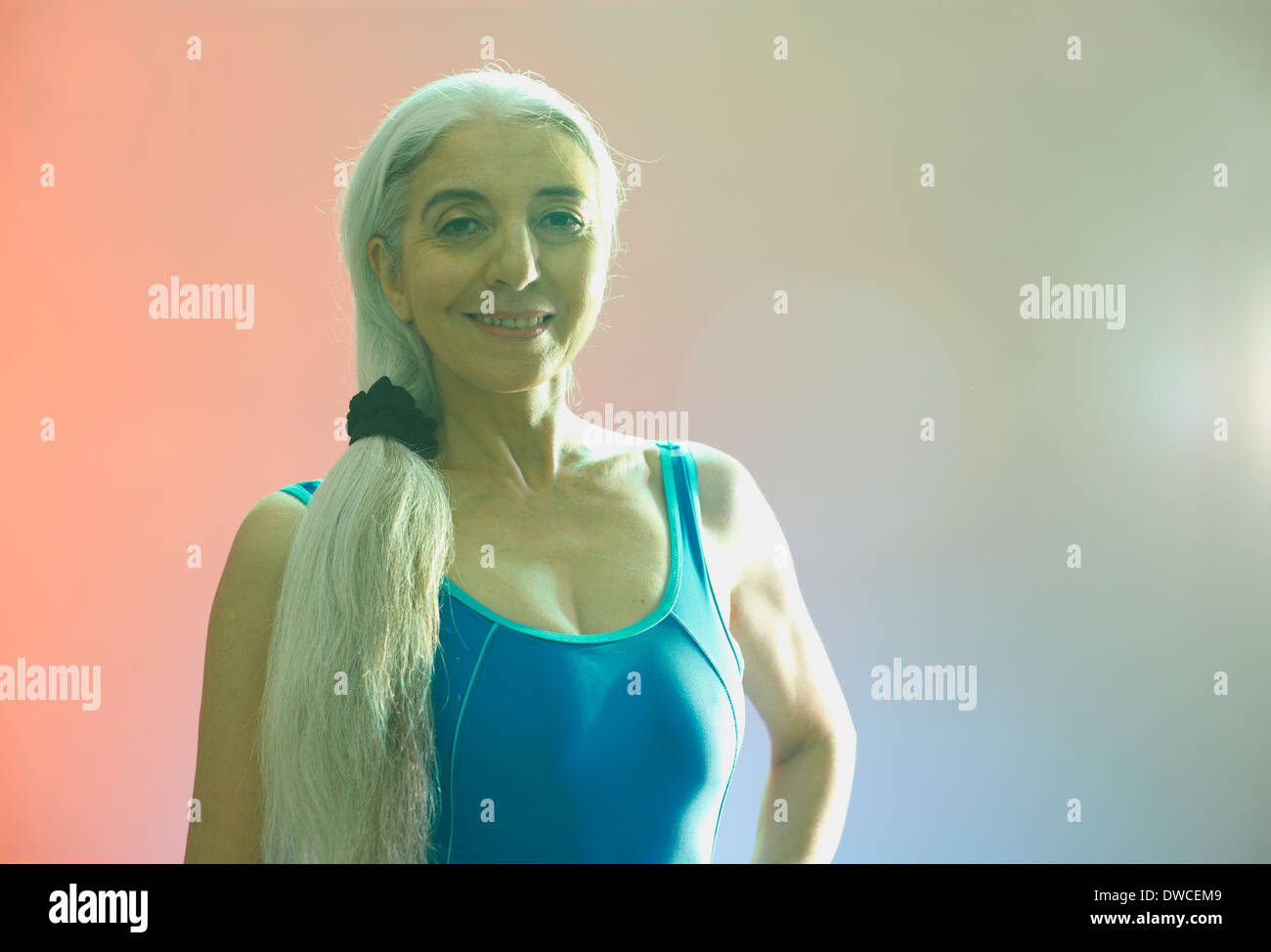 Woman ponytail headshot hi-res stock photography and images - Alamy