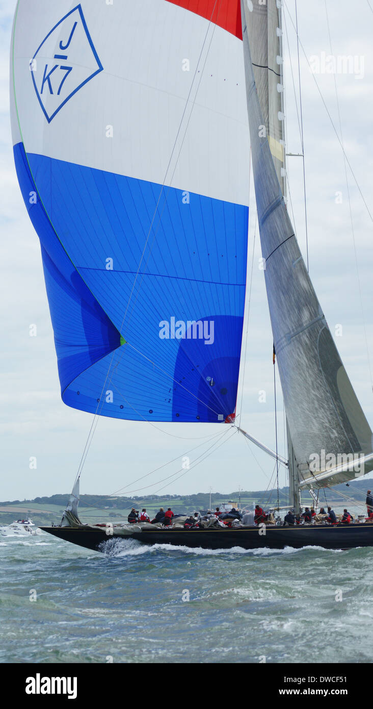 J-class yacht k7 Velsheda and crew during 2012 j-class regatta off the ...