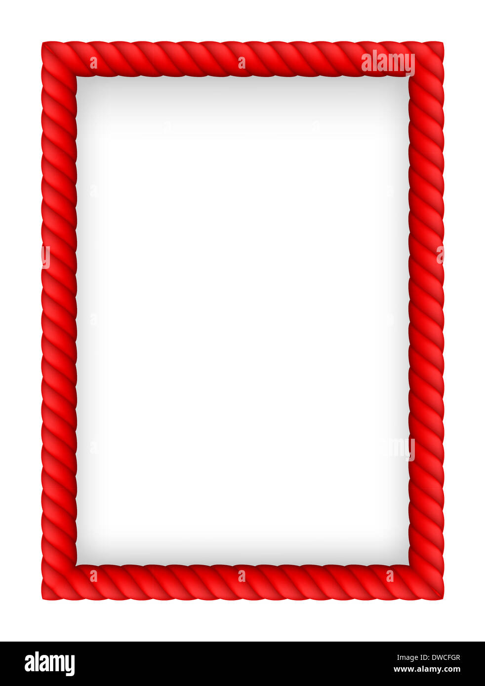 Red Rope Border. Illustration on white background Stock Photo - Alamy
