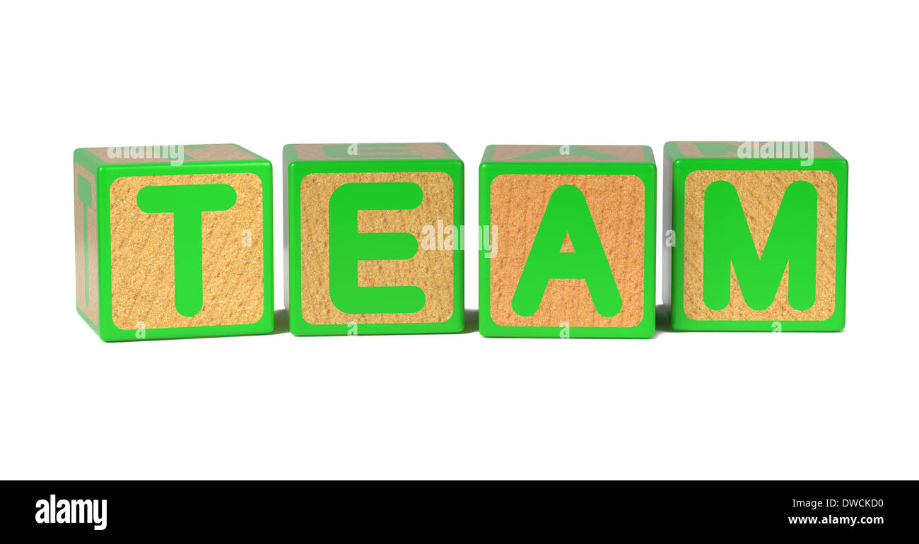 Team - Colored Childrens Alphabet Blocks Stock Photo - Alamy