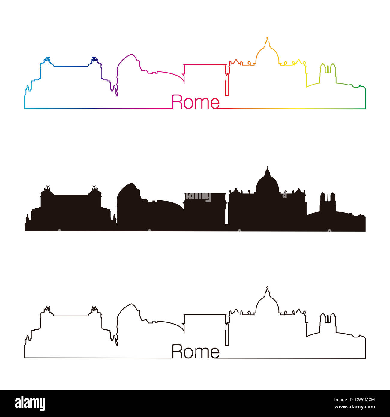 Rome skyline illustration hi-res stock photography and images - Alamy
