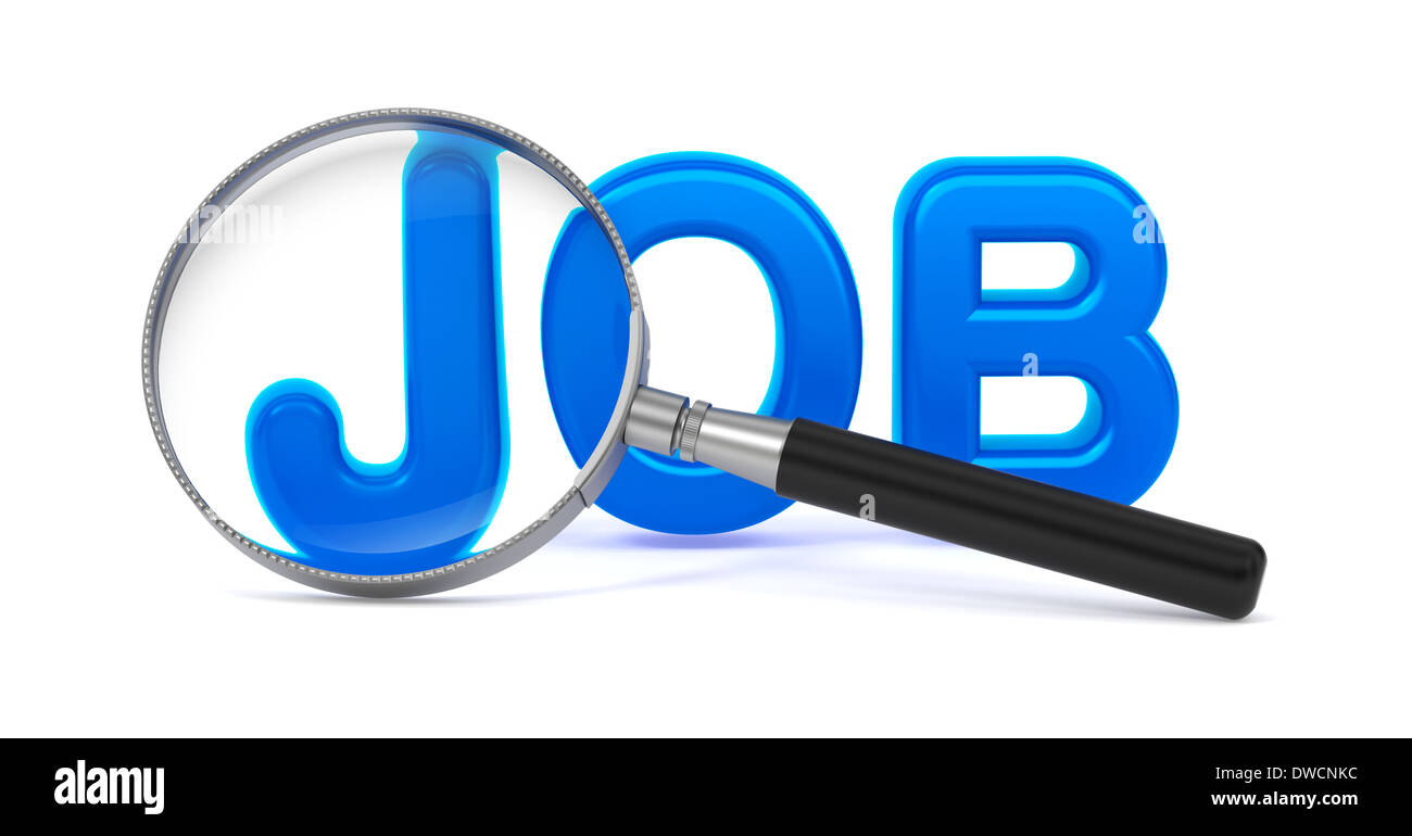 Job concept with Magnifying Glass Stock Photo - Alamy