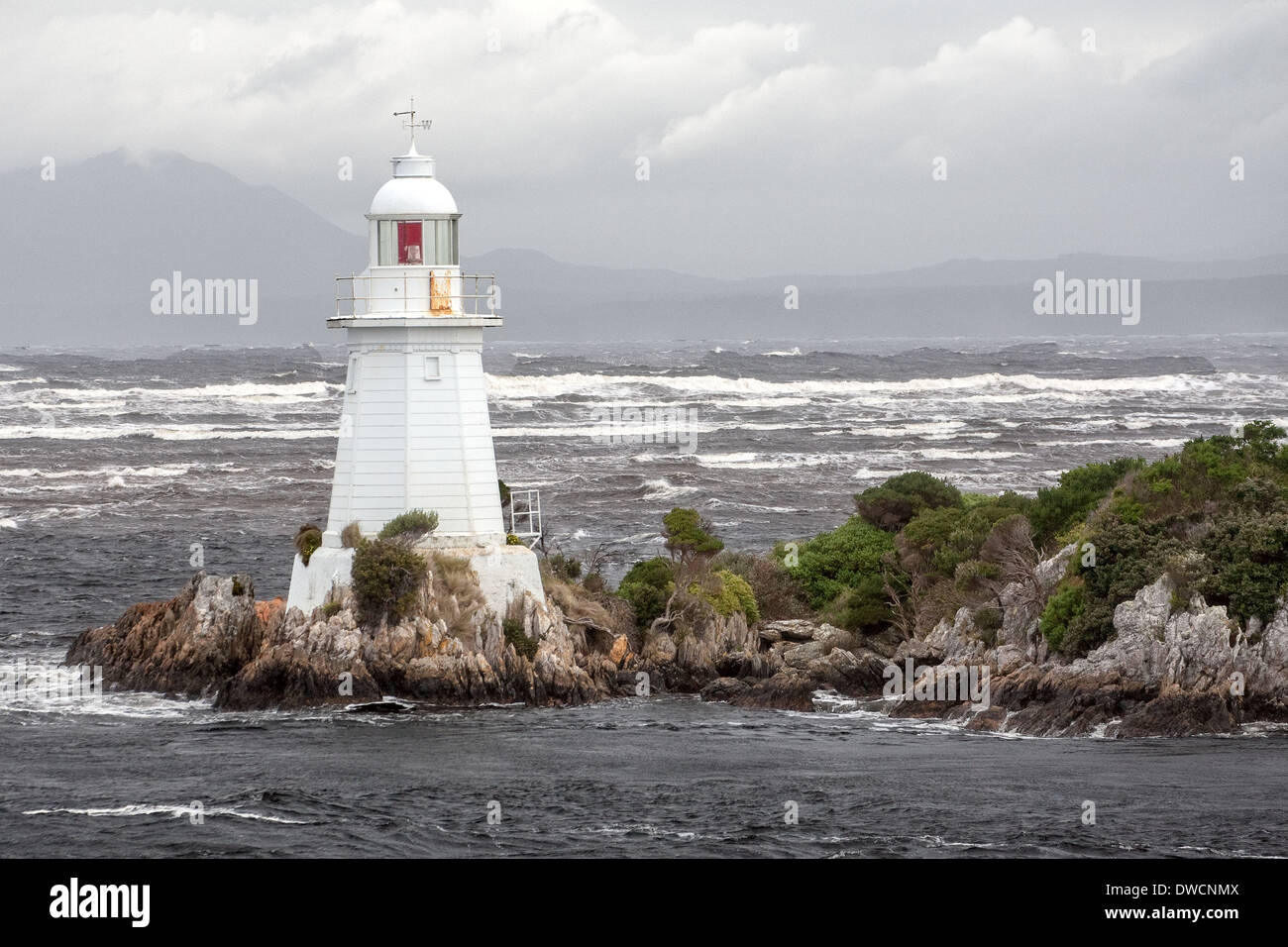 Entrance Lighthouse, Hells Gates, Macquarie Harbour, Strahan, Tasmania ...