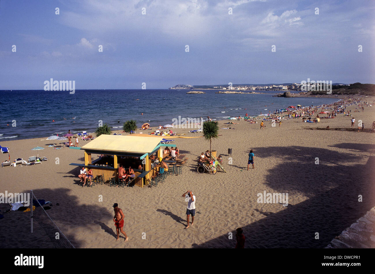 Spanish beach on the Gulf of Roses between Escala and Sant Marti D ...