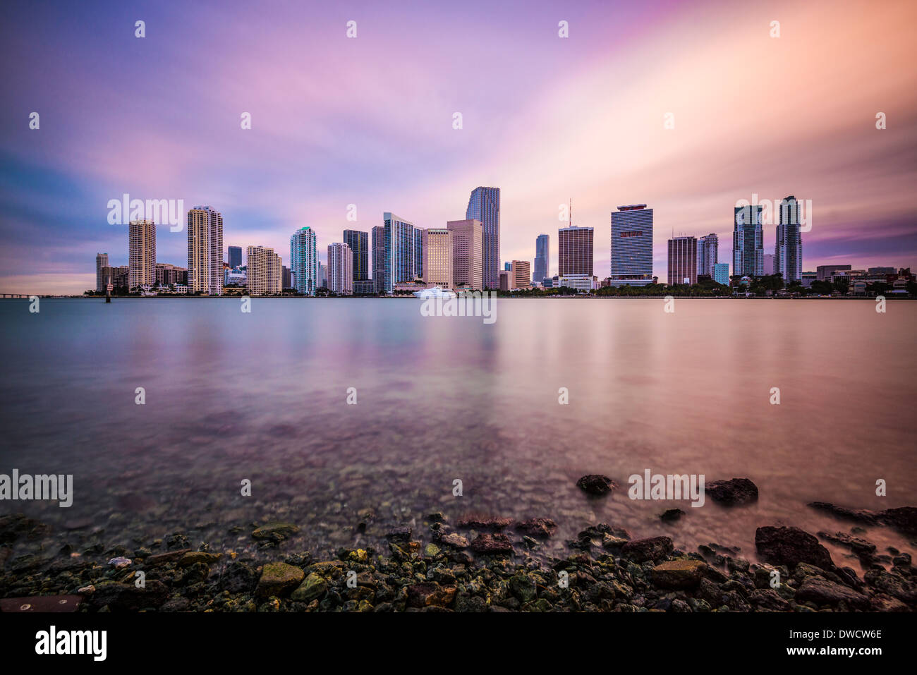 Miami, Florida, USA downtown skyline at dawn Stock Photo - Alamy