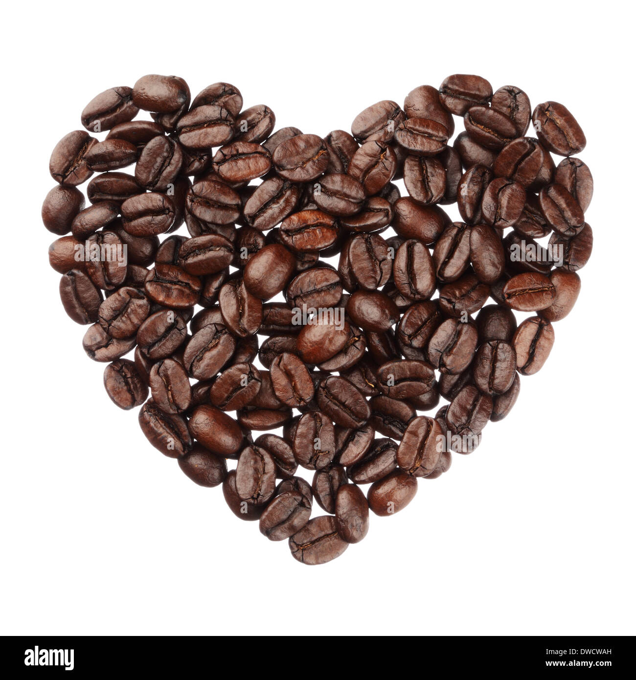 Coffee beans heart isolated on white background close up Stock Photo ...