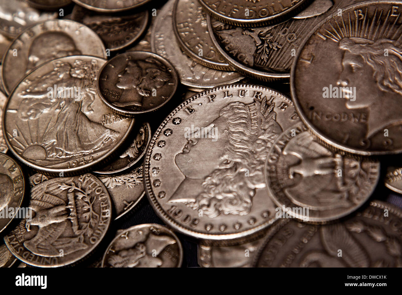 USA silver coins Stock Photo - Alamy