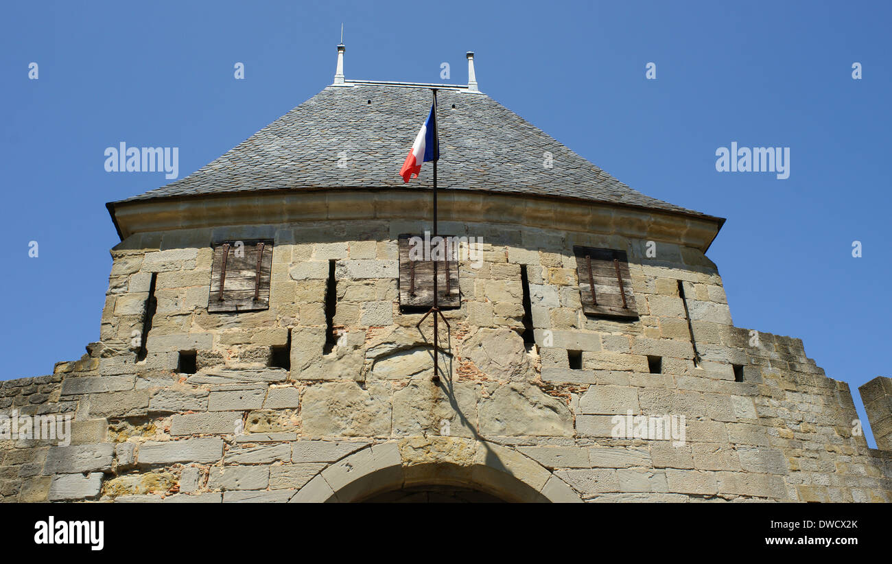 The entrance to the inner keep of Carcassonne castle - medieval castle ...