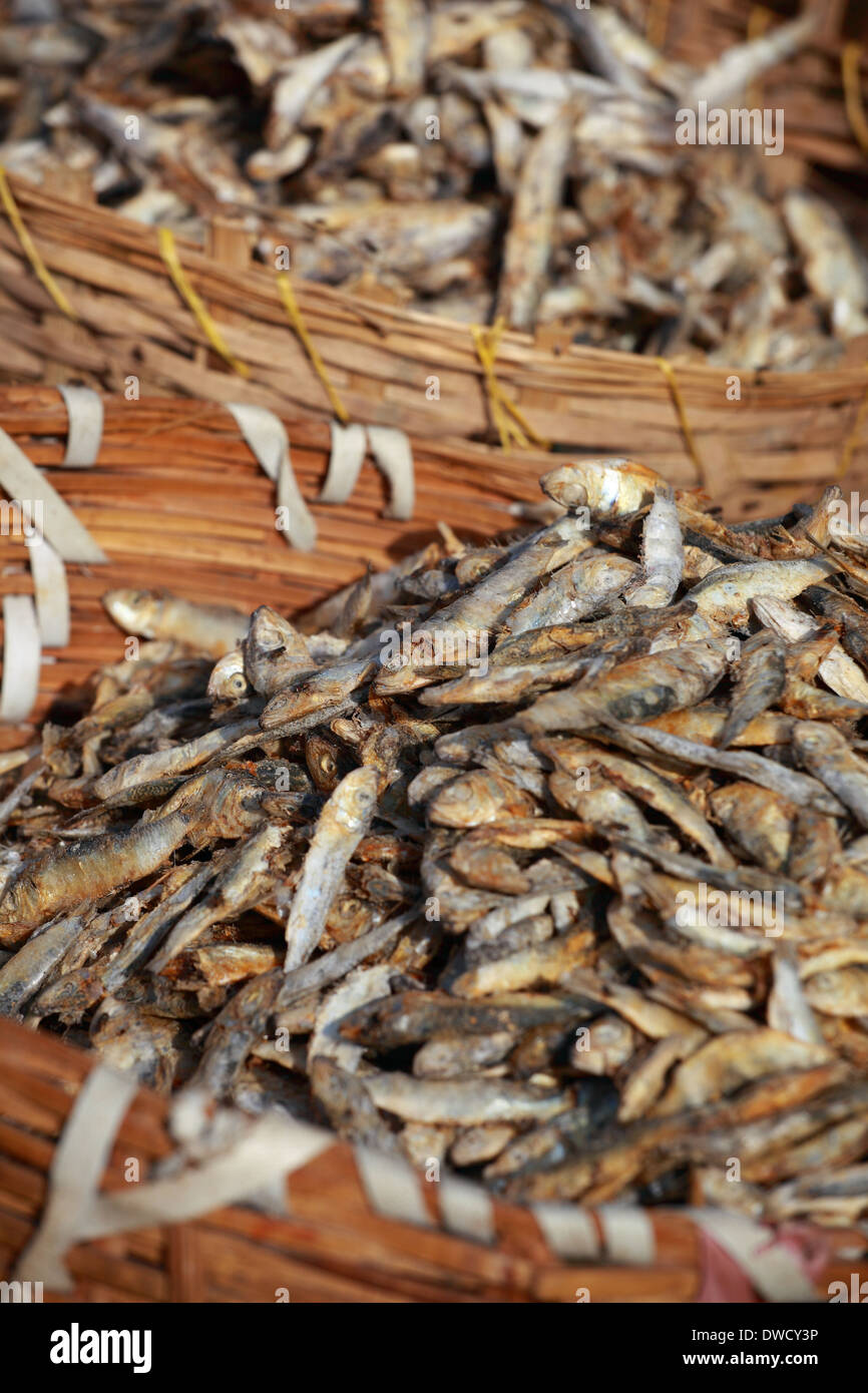 Dried fish, seafood product at market from India Stock Photo - Alamy