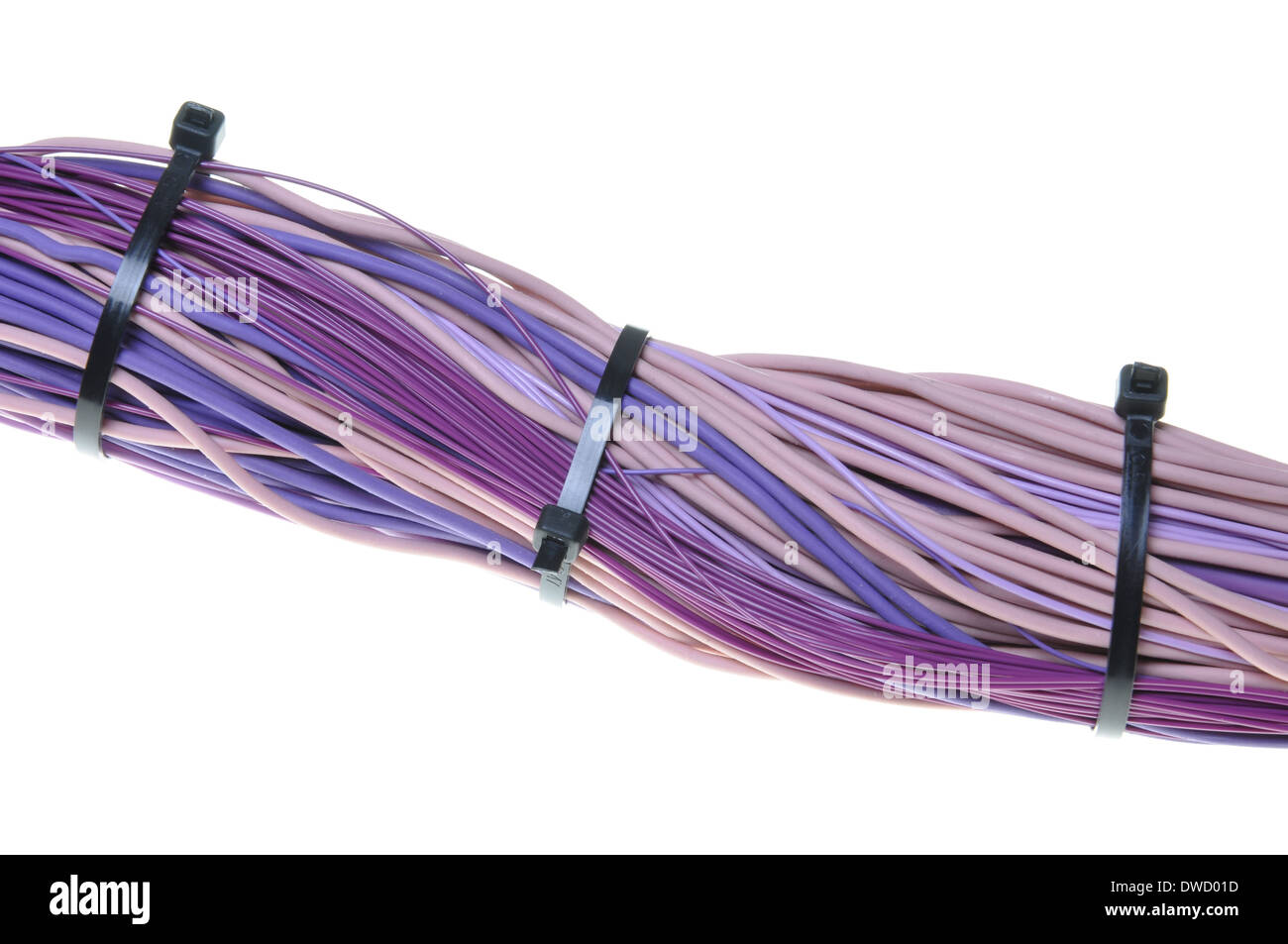 Bundles of cables with cable ties Stock Photo - Alamy