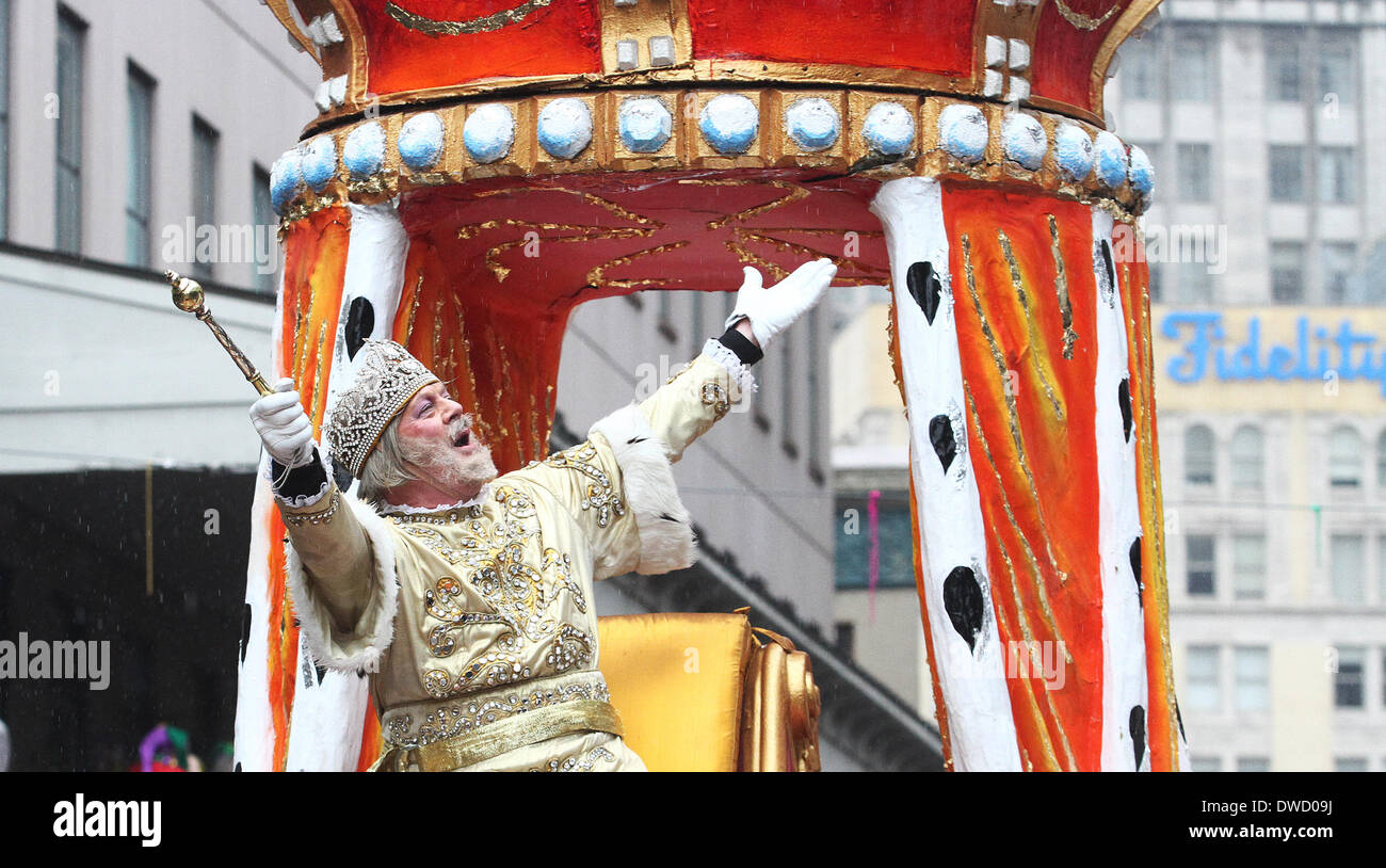 New Orleans, LOUISIANA, USA. 4th Mar, 2014. The king of the Krewe of ...
