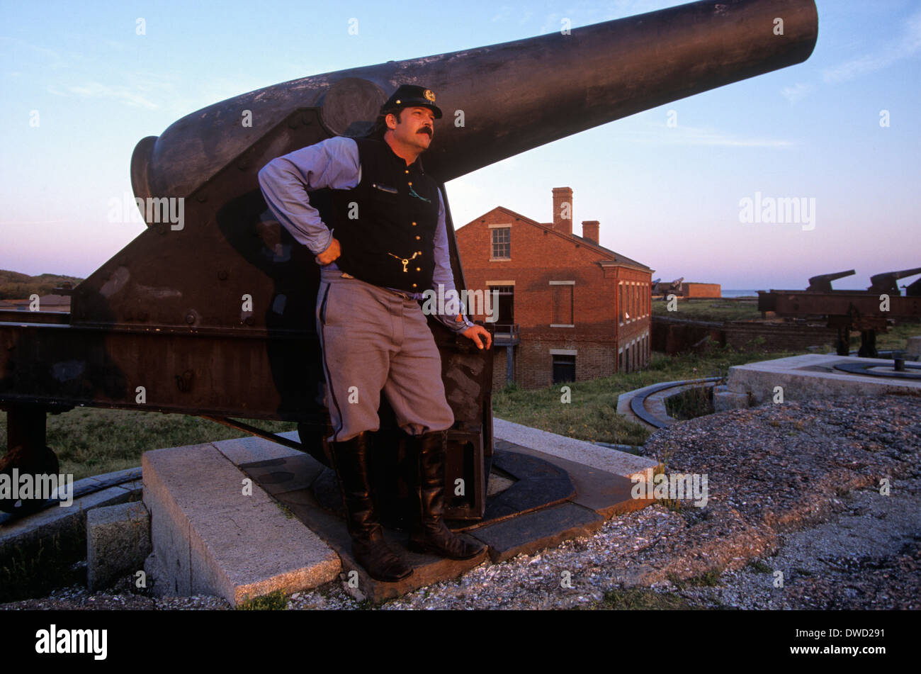 Costumed interpreter at the 1864 Civil War Fort Clinch, Fort Clinch ...