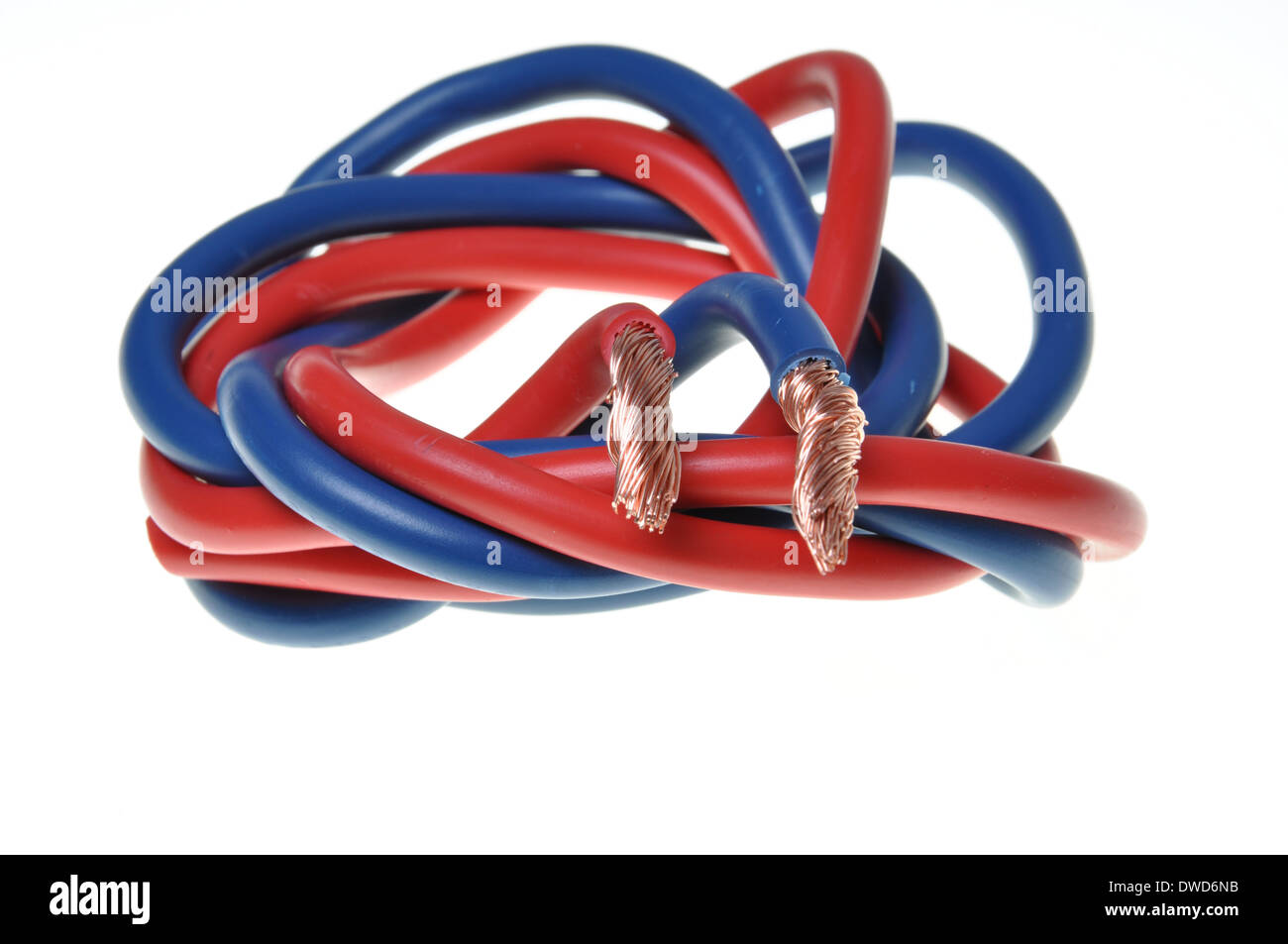 Blue and red cord used on electrical installations Stock Photo - Alamy