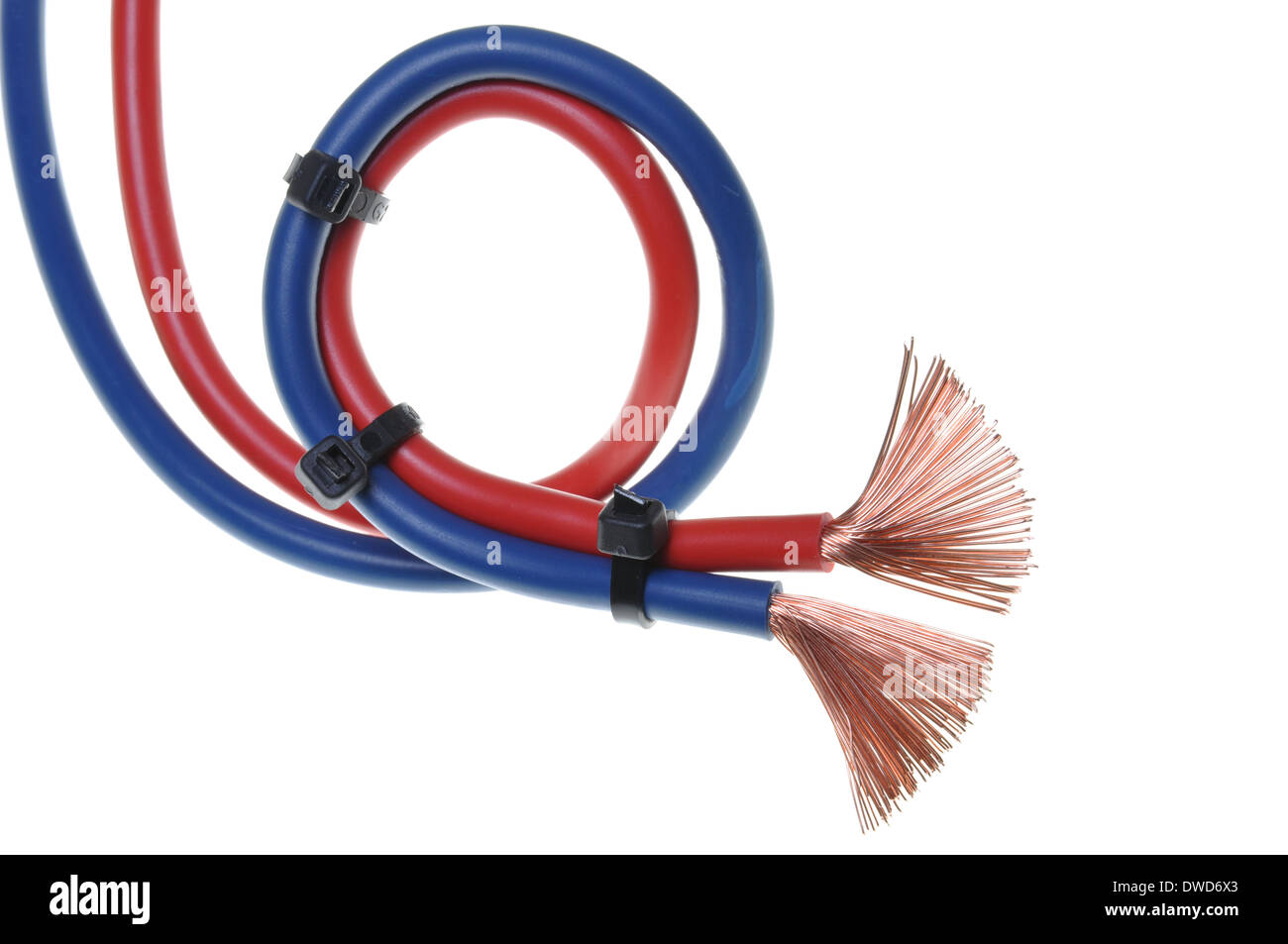 Blue and red cord used on electrical installations Stock Photo - Alamy