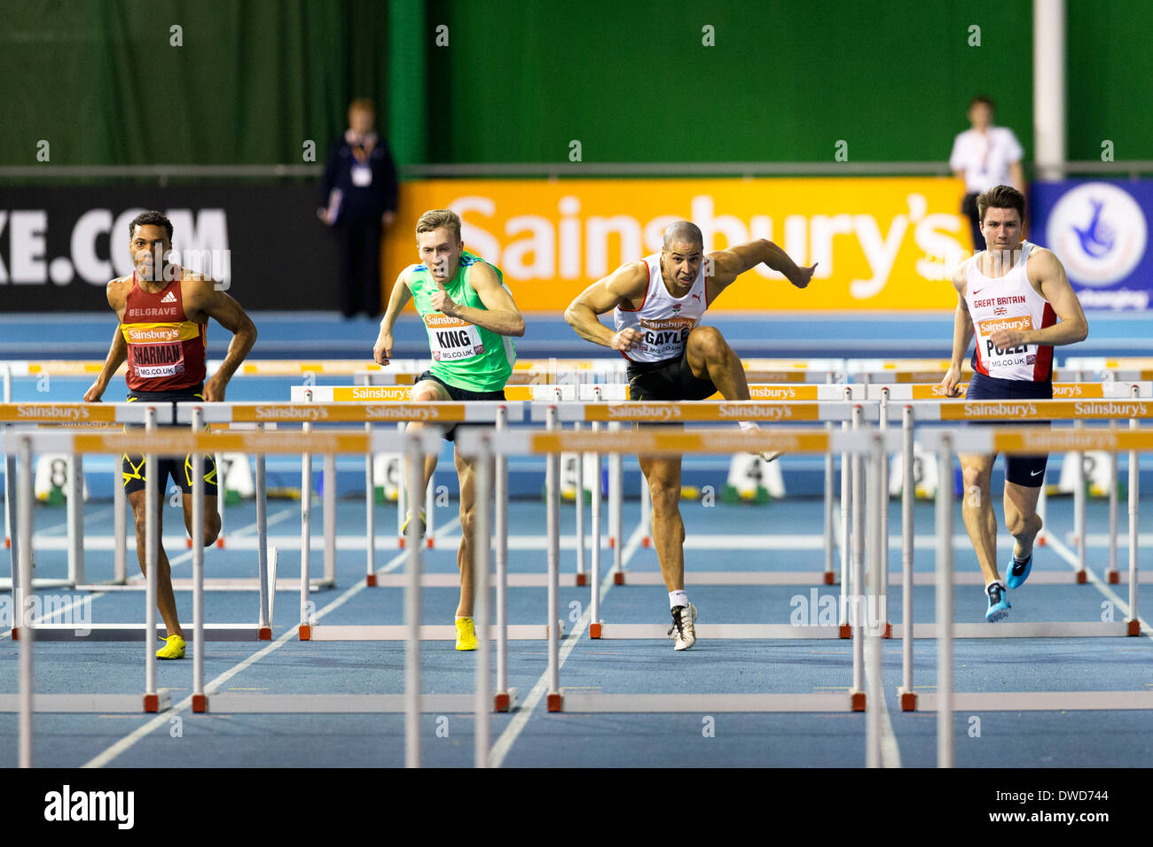 David KING, Andrew POZZI, Nick GAYLE, 60m Hurdles Final British ...