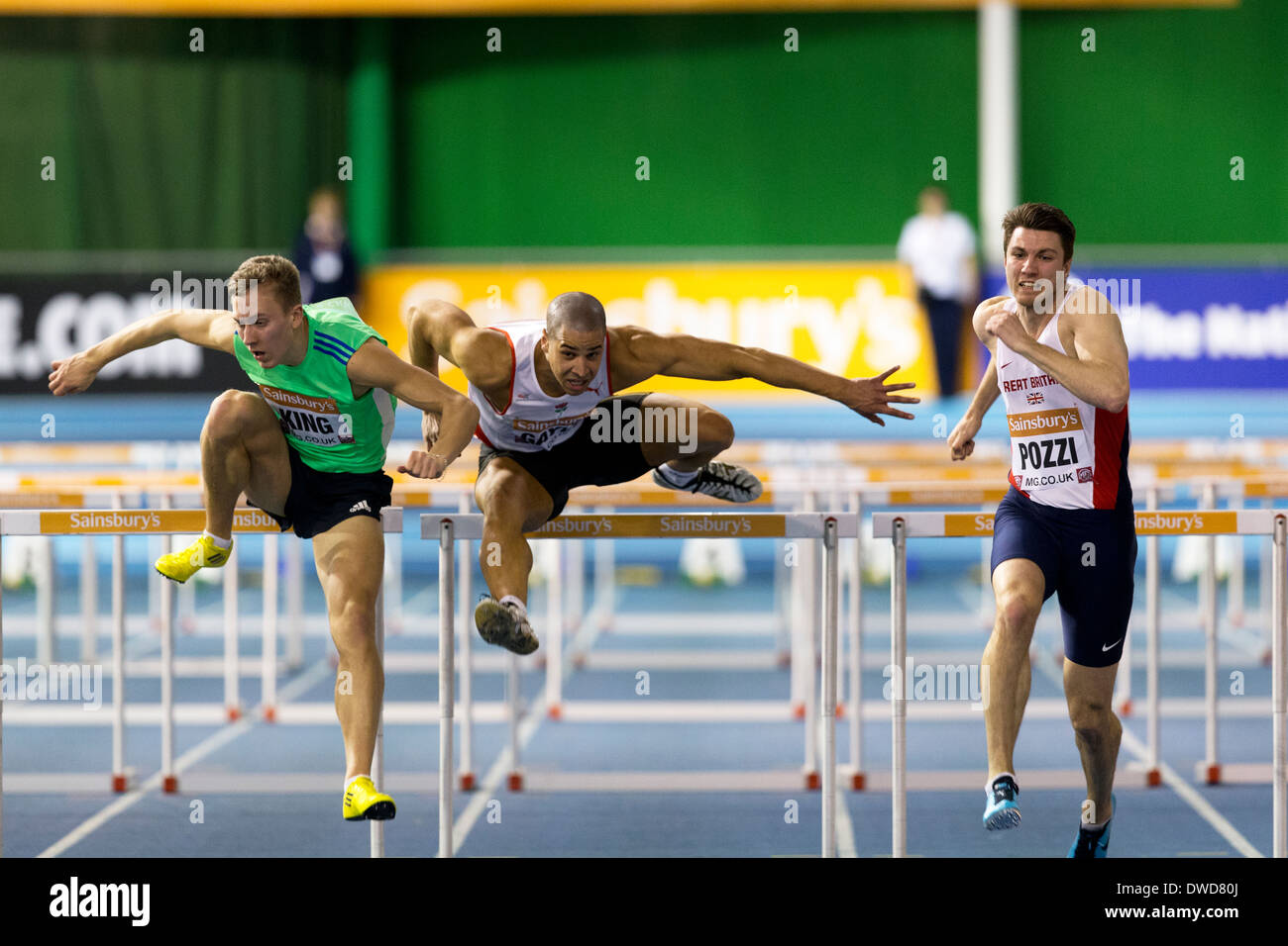 David KING, Andrew POZZI, Nick GAYLE, 60m Hurdles Final British ...