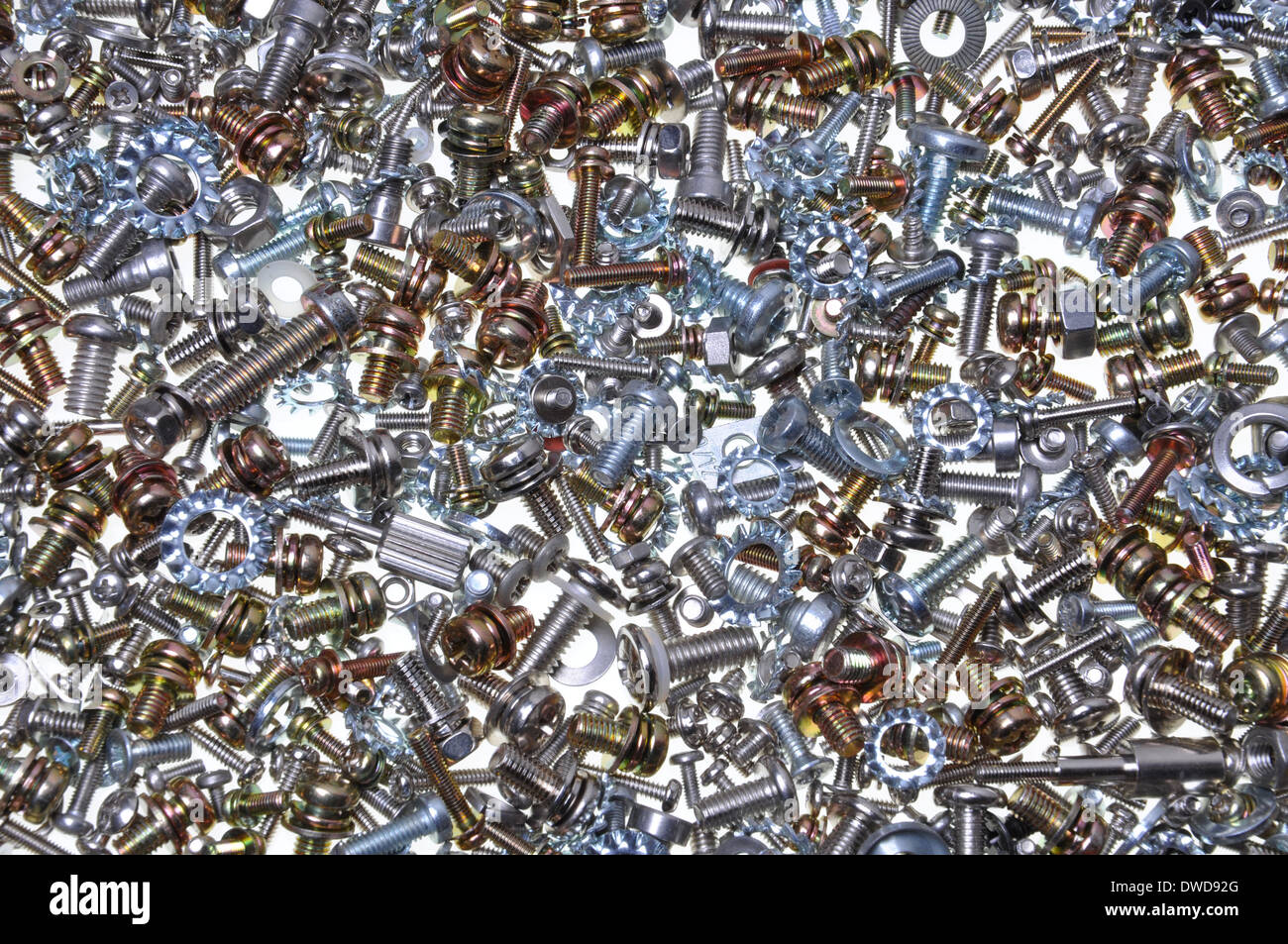 Bolts and nuts on white background Stock Photo - Alamy