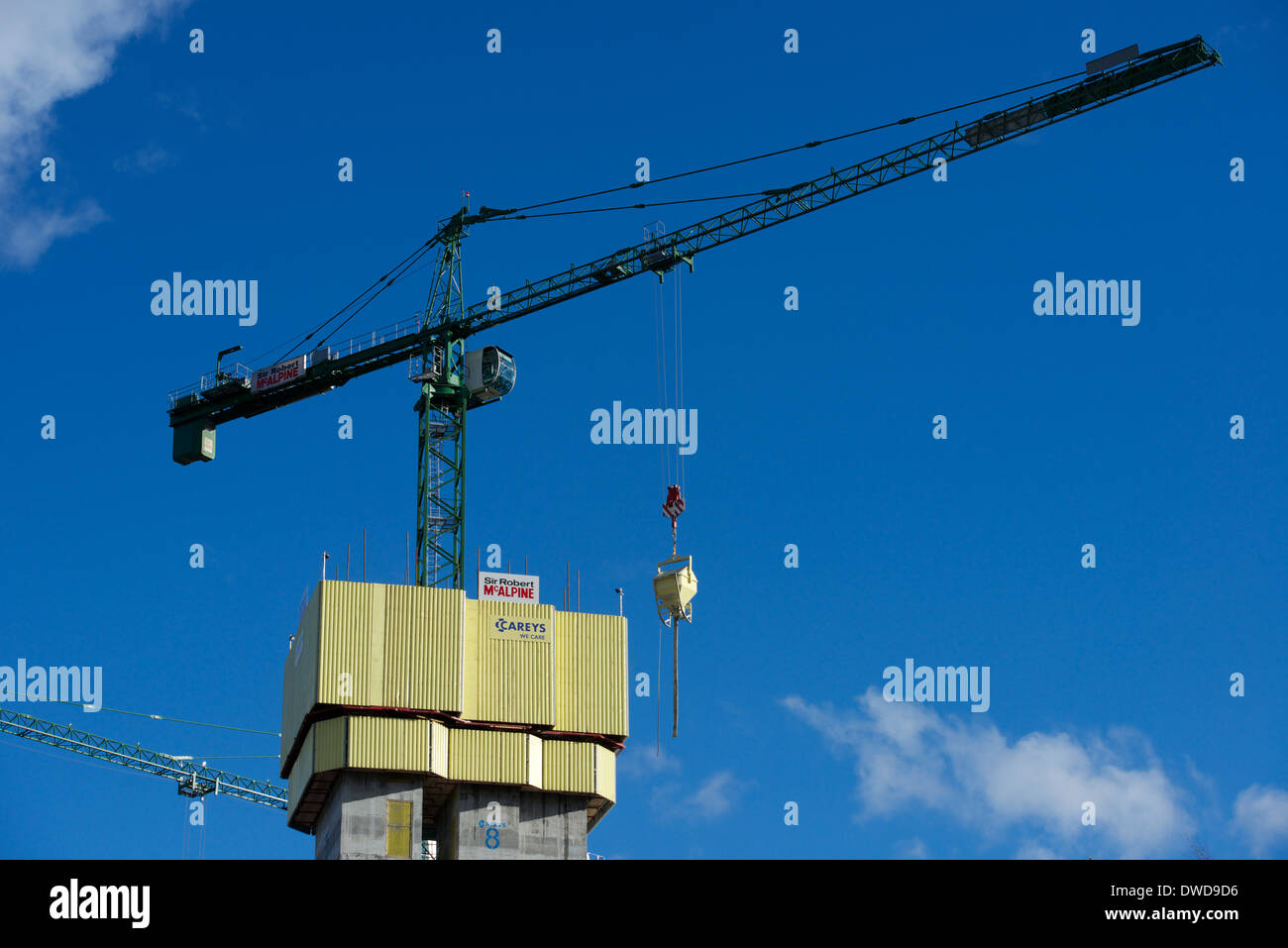 Construction Crane working on the core of the new City of Glasgow ...