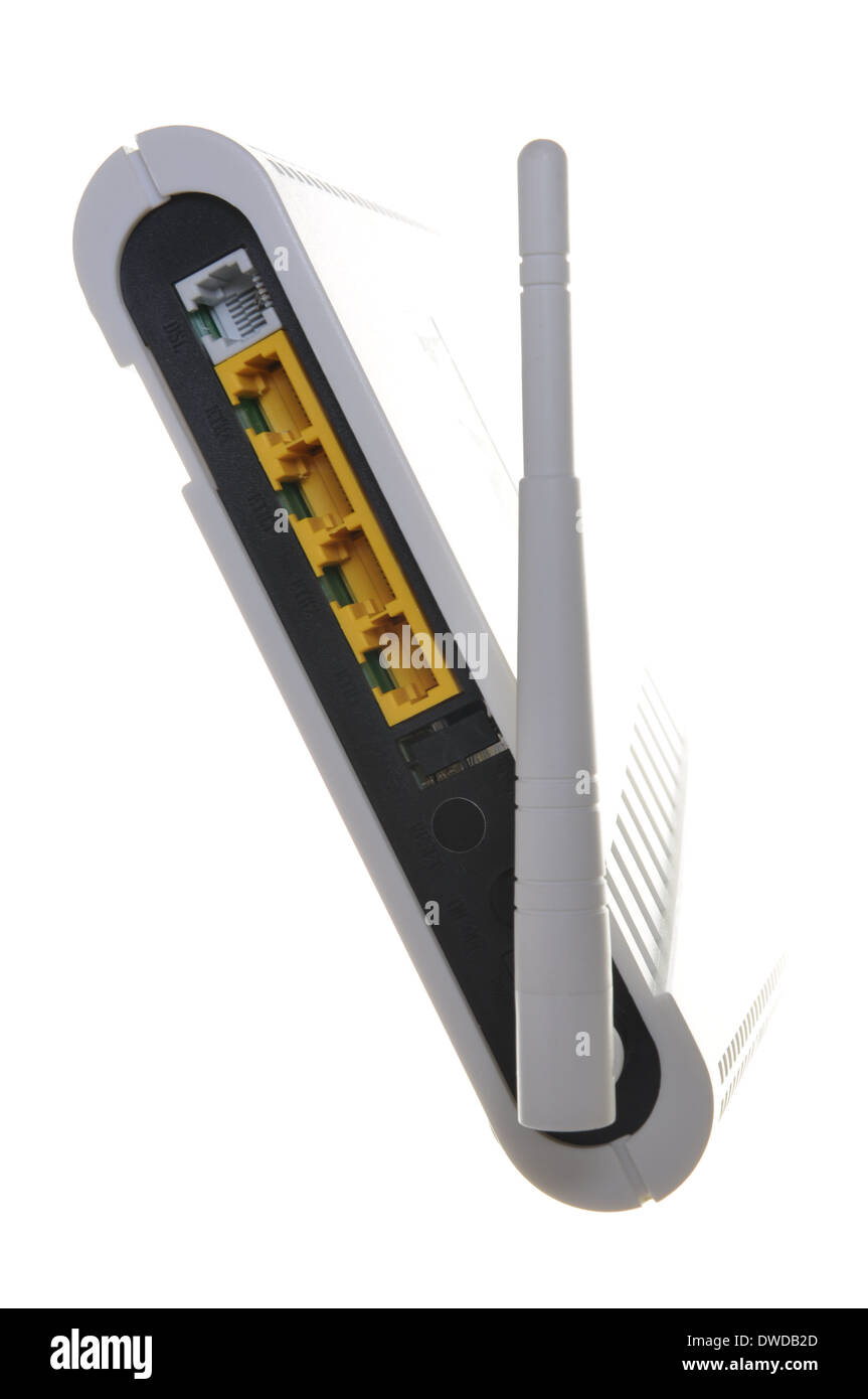 Wireless network, the router isolated on white background Stock Photo ...