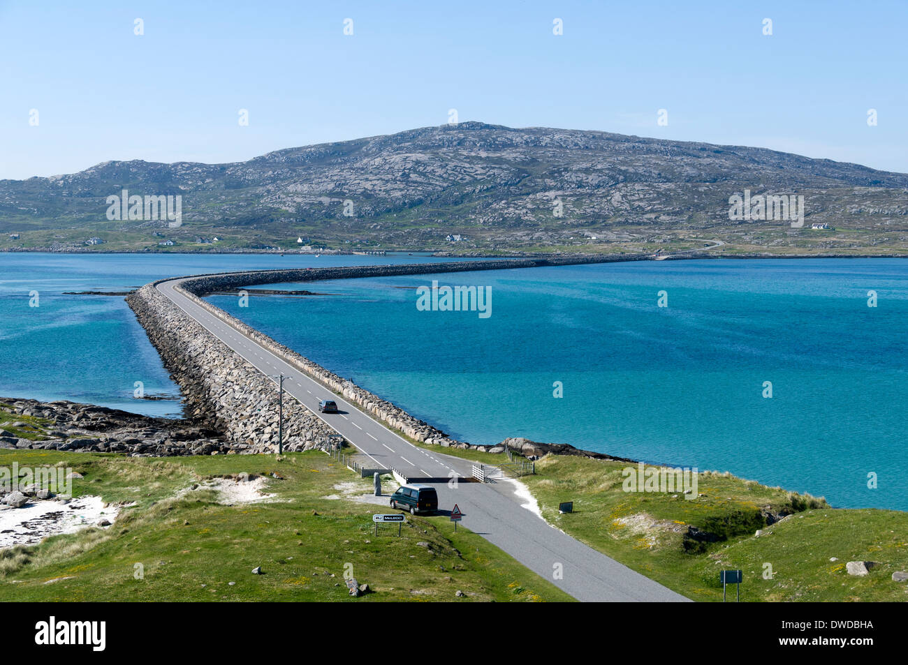 The Eriskay Causeway, linking the Islands of Eriskay and South Uist ...