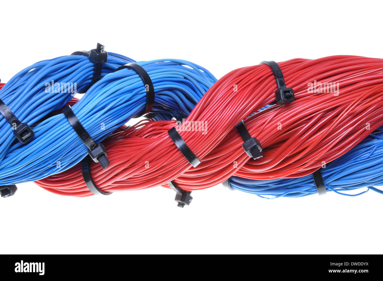 Abstract system of industry computer network, cables with ties Stock ...