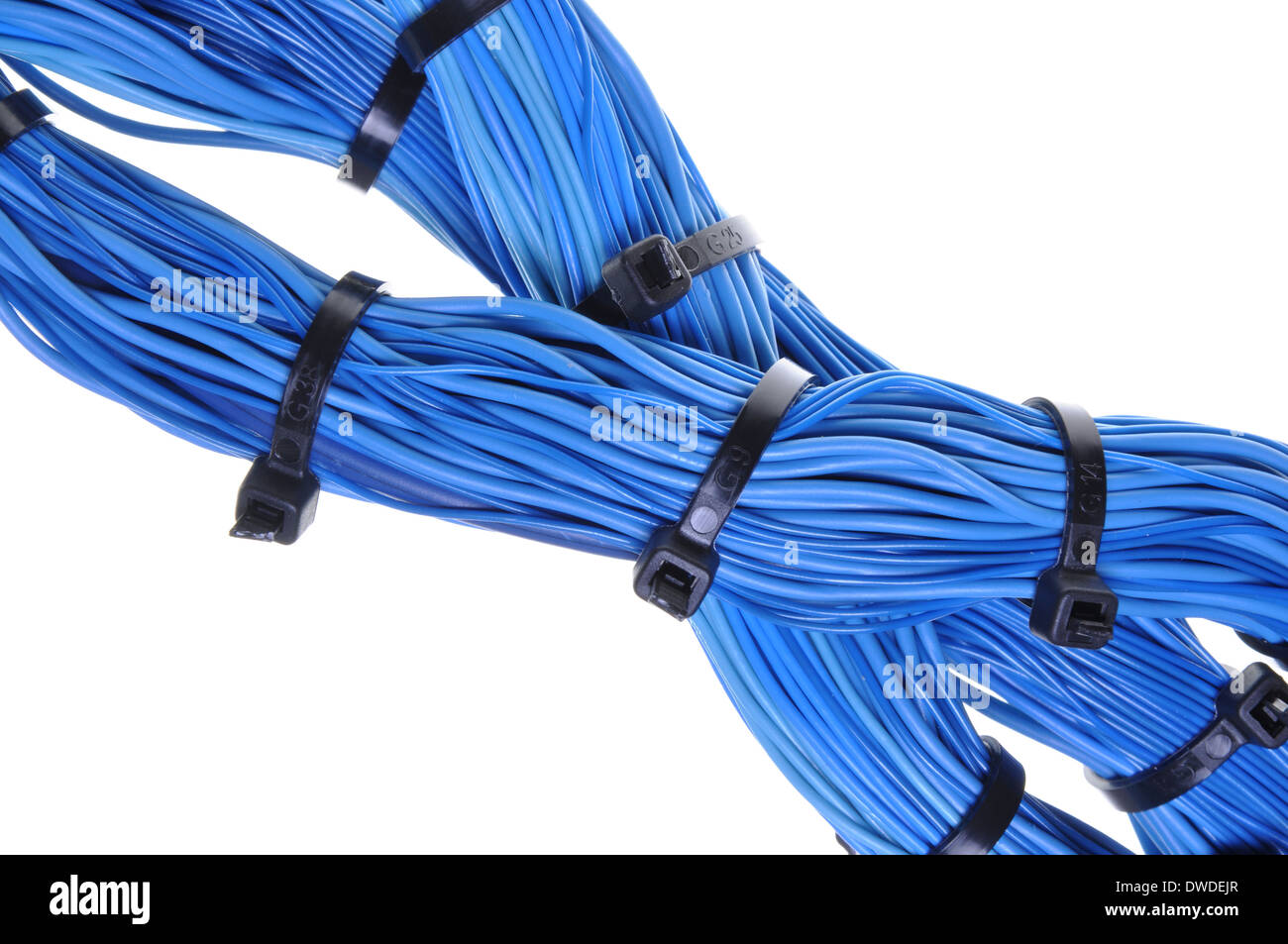 Blue cable bundles in global communication networks Stock Photo - Alamy