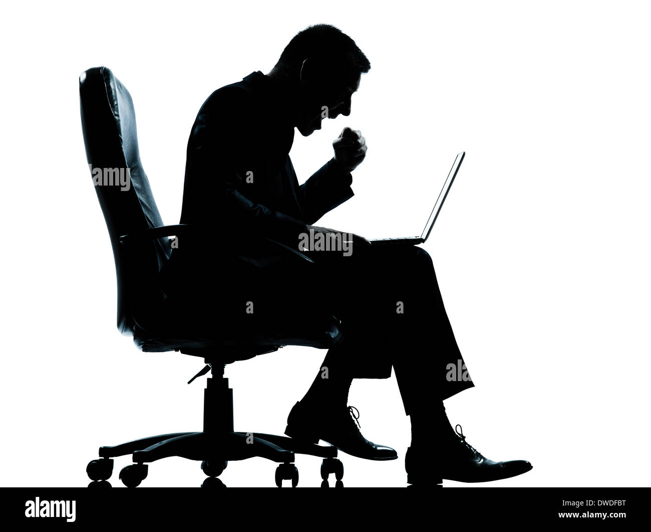 one caucasian business man computer computing success sitting in ... one caucasian business man computer computing success sitting in ...