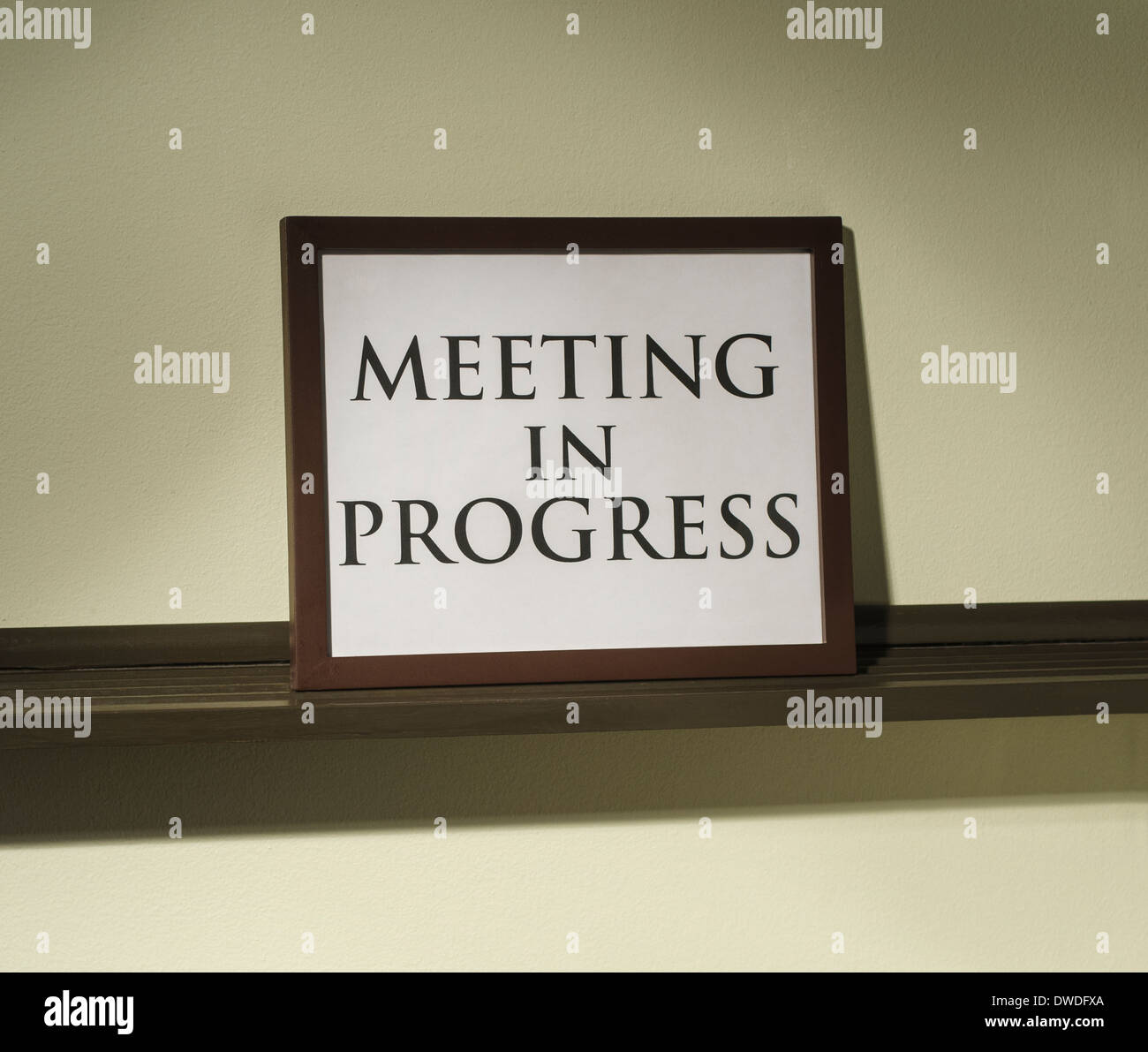 Meeting in progress sign hi-res stock photography and images - Alamy
