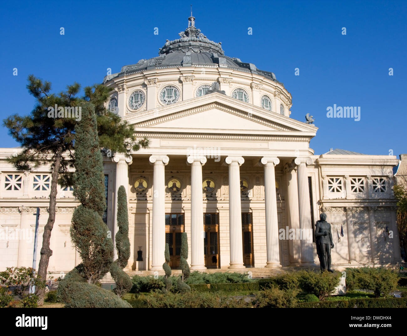 Romanian Athenaeum, Bucharest most prestigious Concert Hall Stock Photo ...