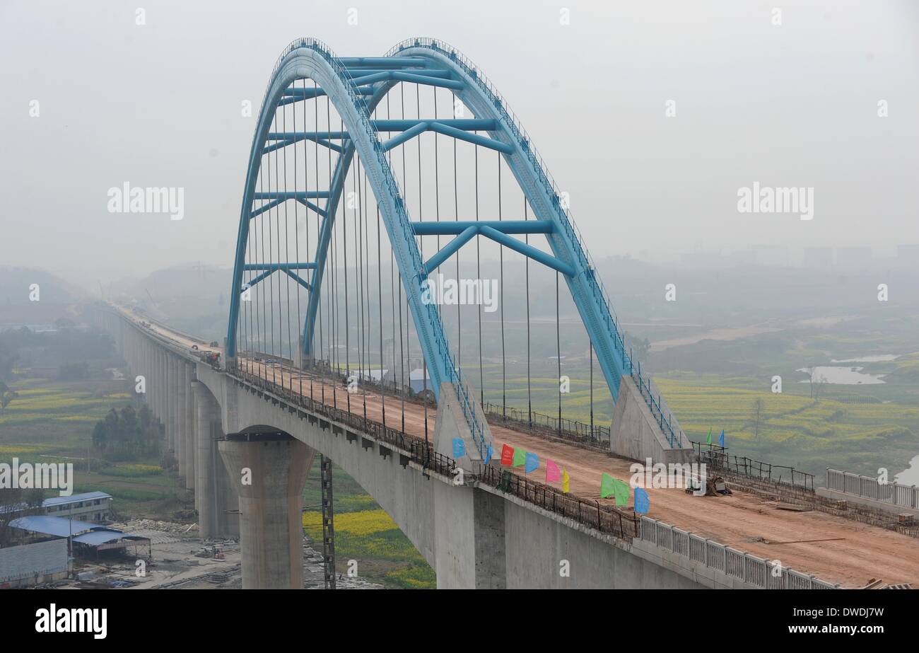Chengdu, China's Sichuan province. 5th Mar, 2014. A bridge over ...